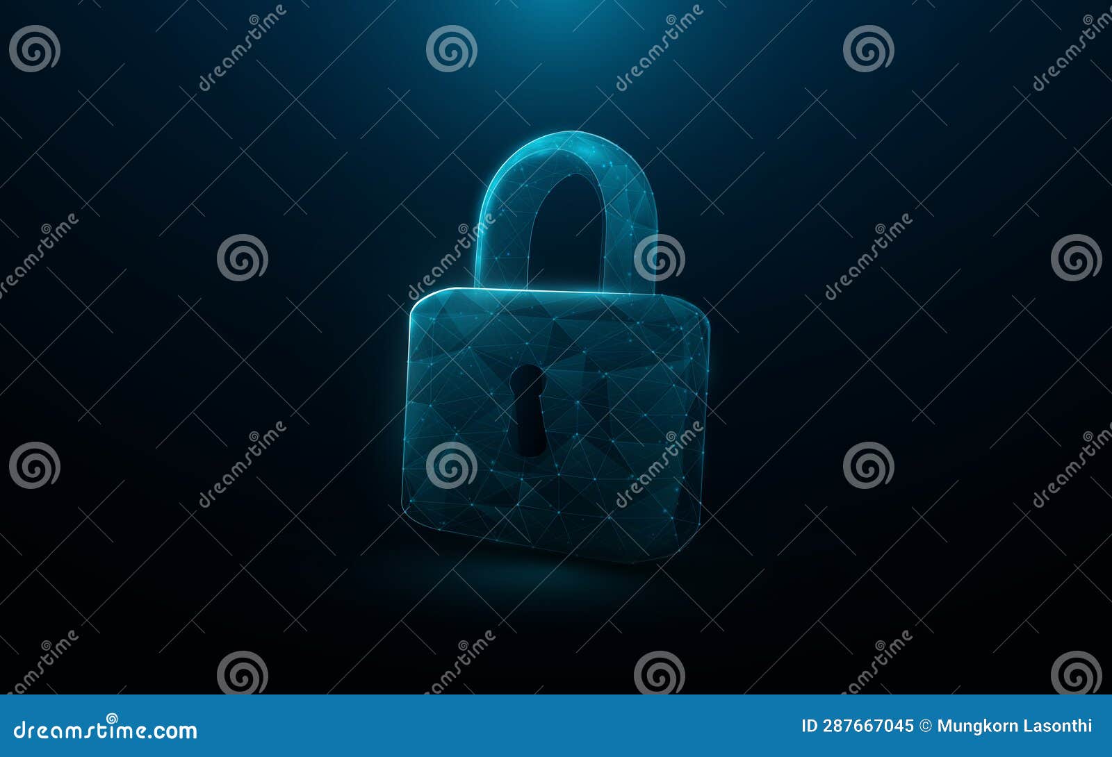 Padlock, 3D Lock. Safety and Privacy. Cyber Security. Low Poly and ...