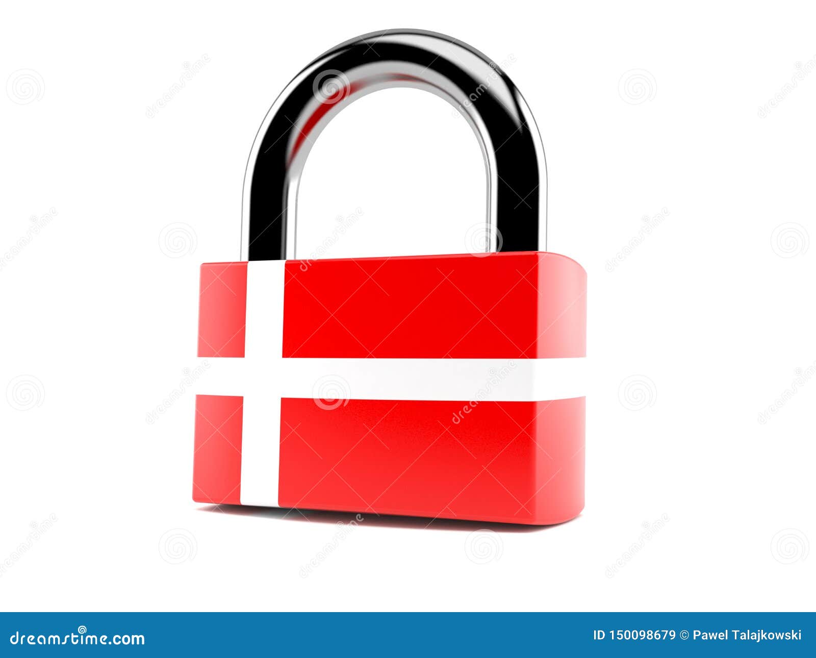 Padlock with danish flag stock illustration. Illustration of patriotism ...
