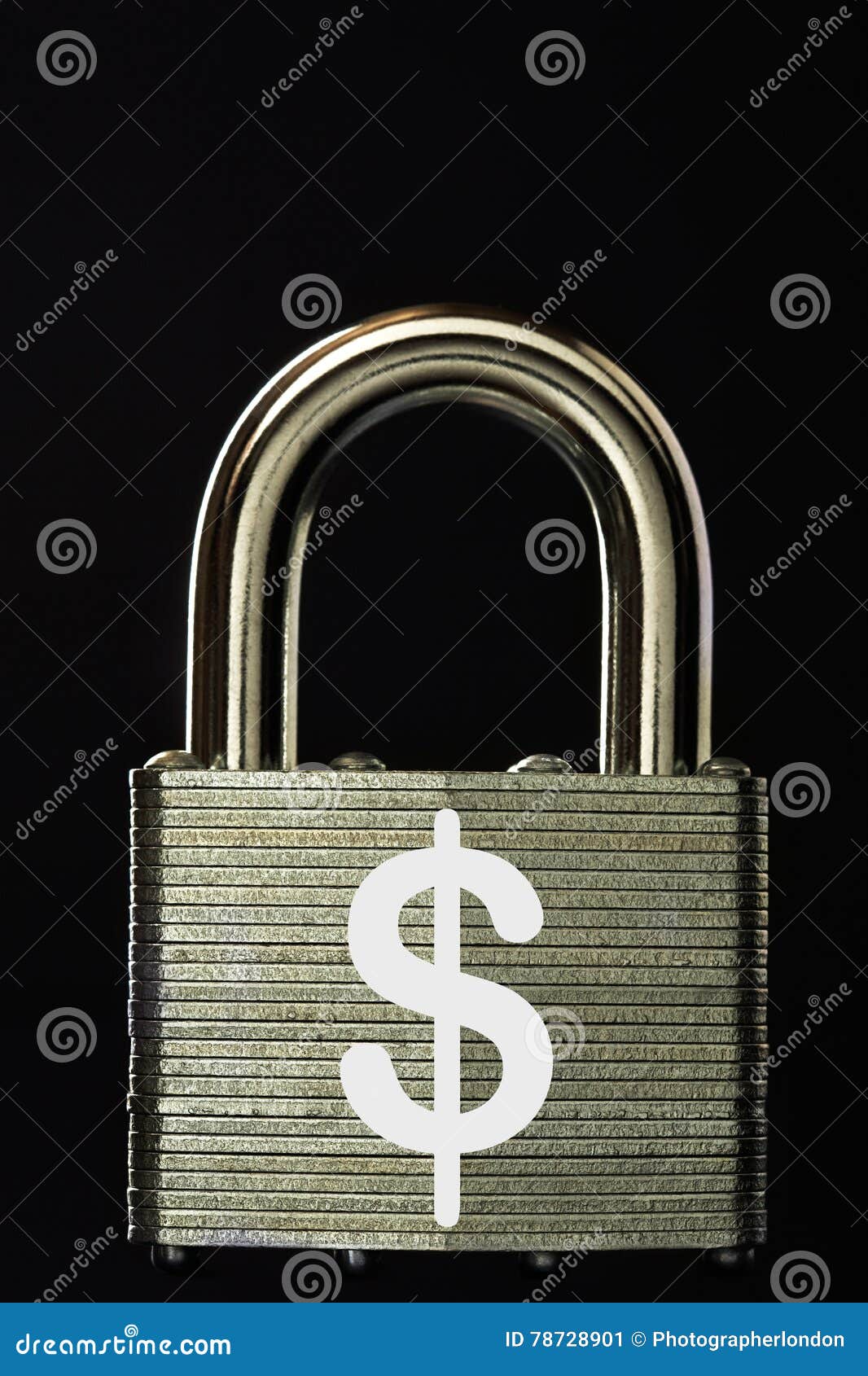 Padlock with Dollar symbol stock image. Image of accessibility - 78728901