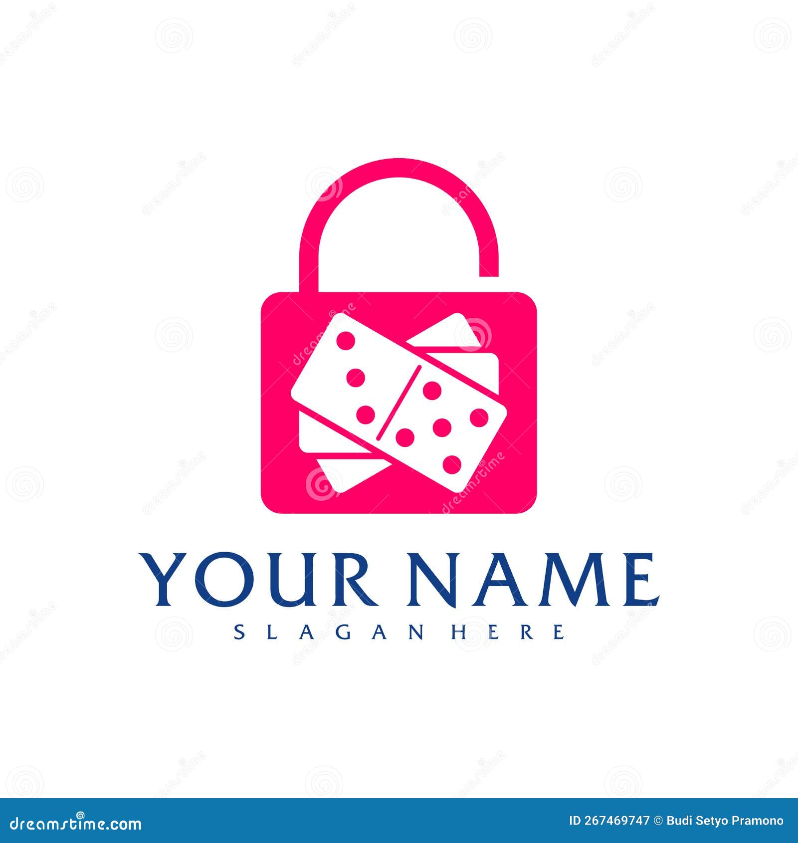 Padlock Domino Logo Vector Template, Creative Domino Logo Design ...