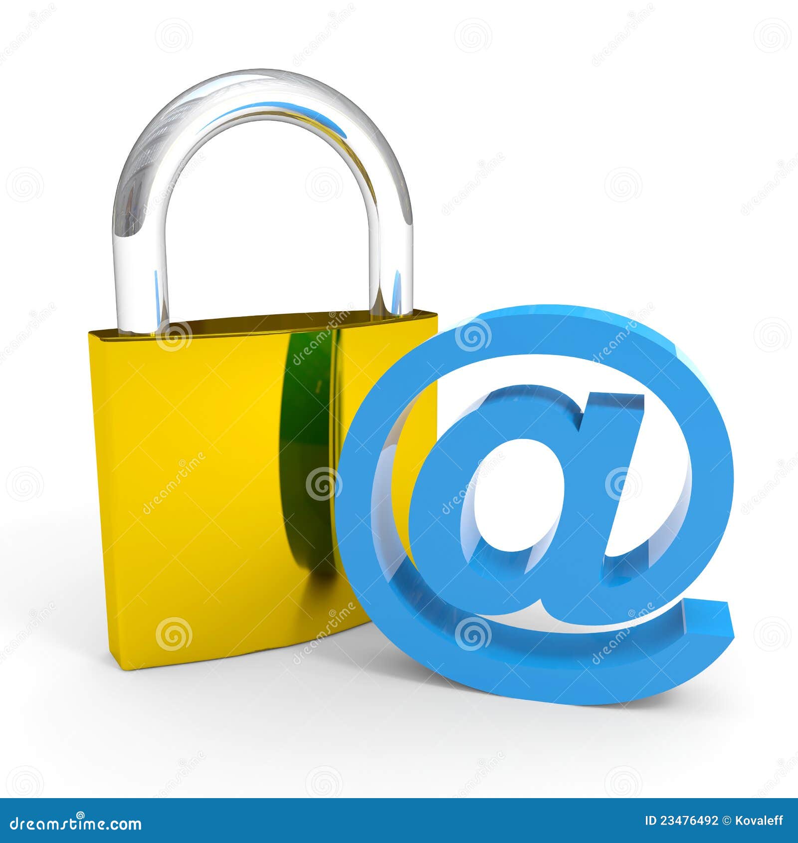 Padlock and E-MAIL Sign. Internet Safety Concept Stock Illustration ...