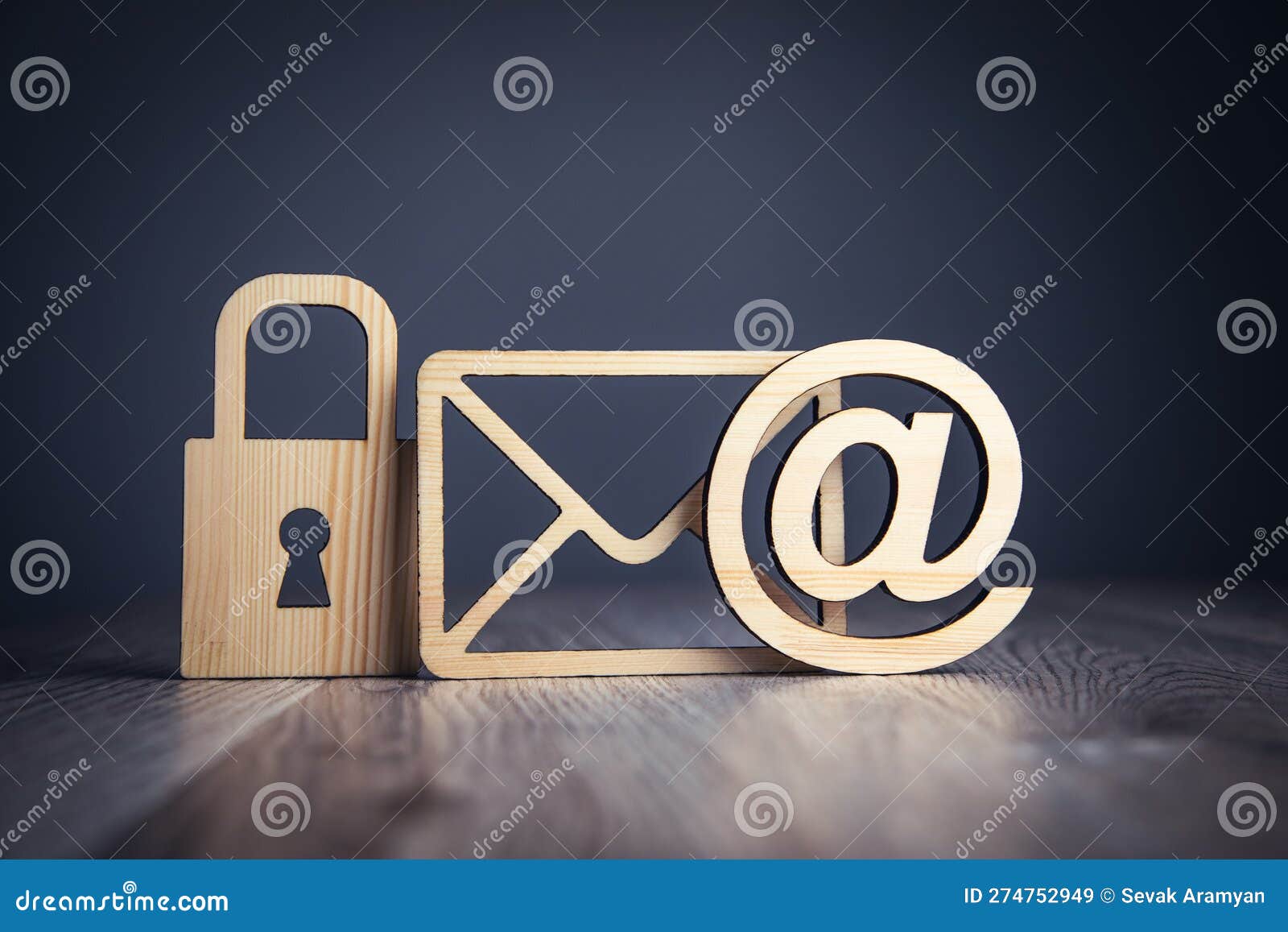 A Padlock and Email with Letter Symbol Stock Image - Image of message ...