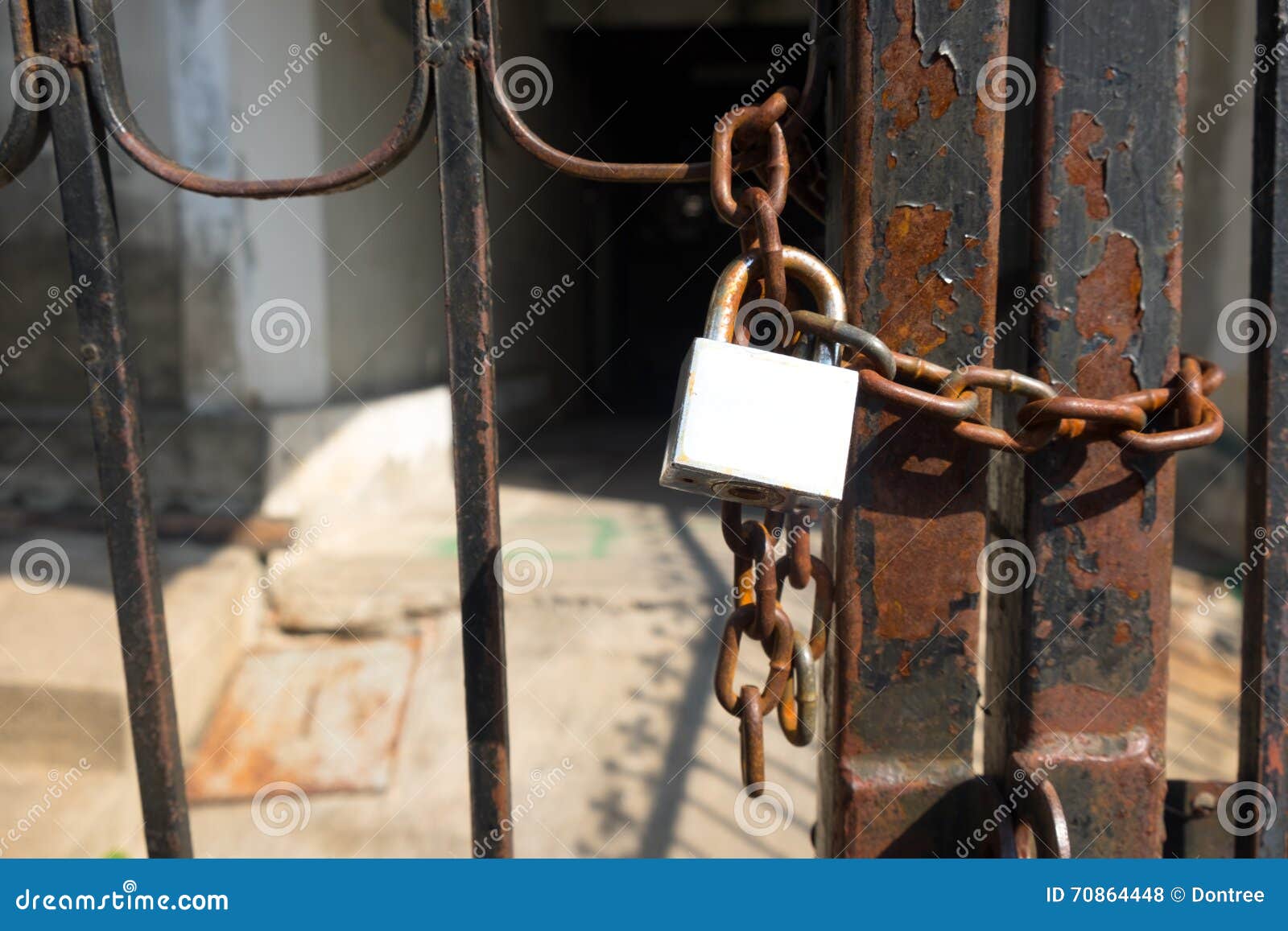 Padlock on Fence Protecting Stock Photo - Image of unlock, safe: 70864448