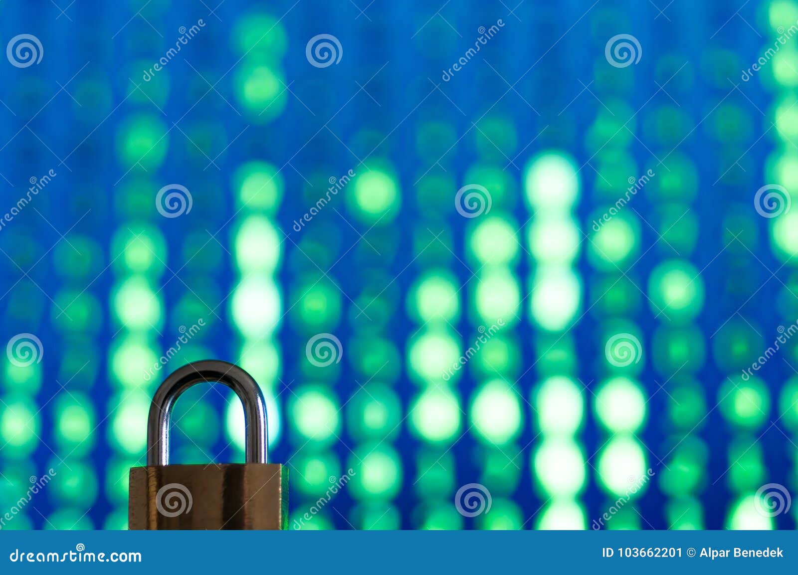 Padlock in the Front of a Computer Monitor. Stock Image - Image of ...