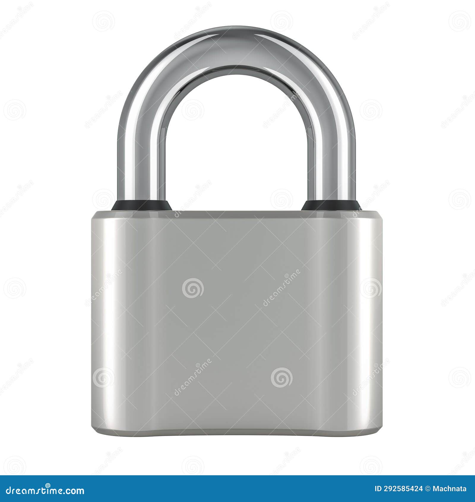 Padlock, Front View. 3D Rendering Stock Illustration - Illustration of ...