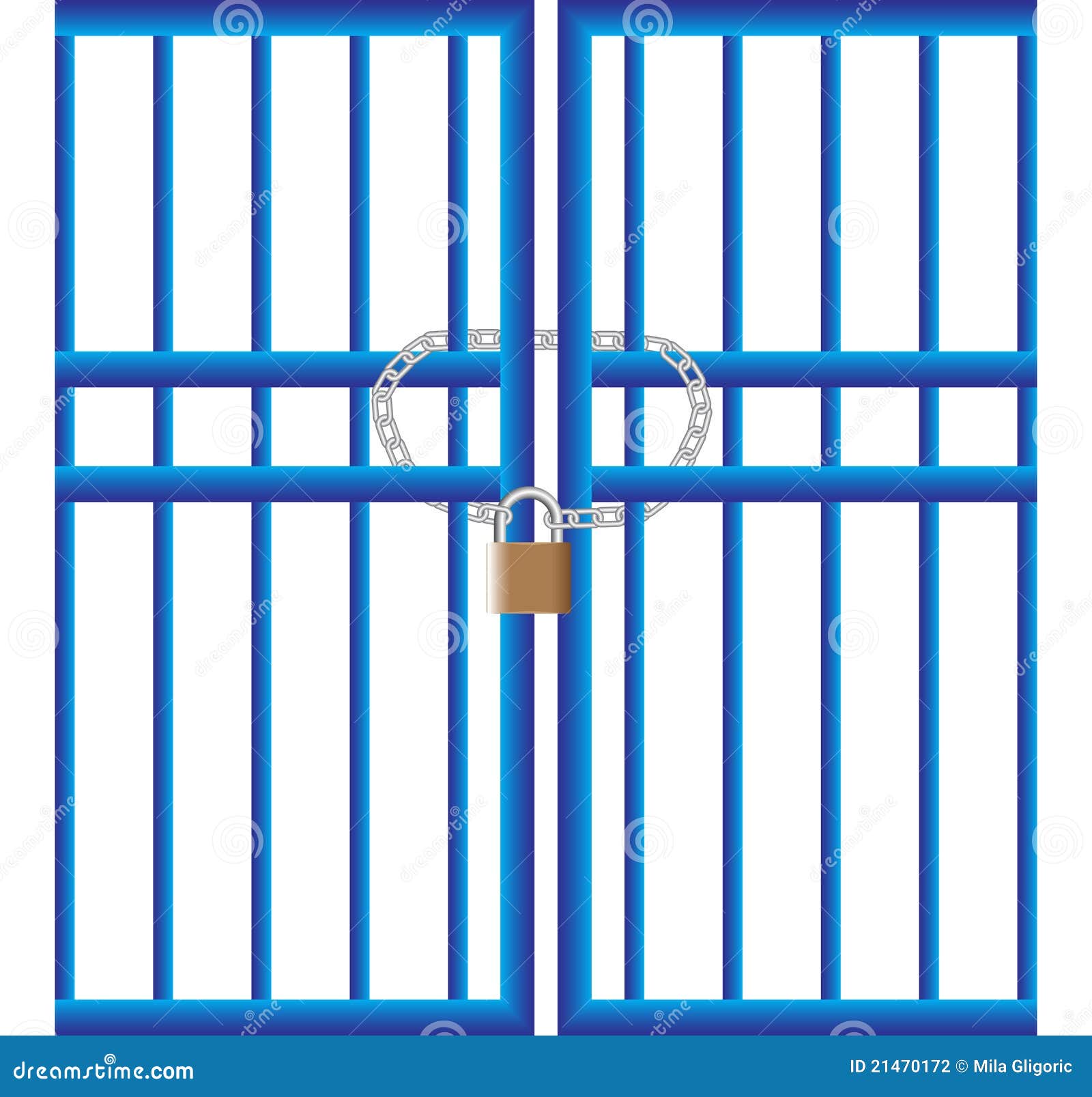 Padlock on the gate stock vector. Illustration of access - 21470172