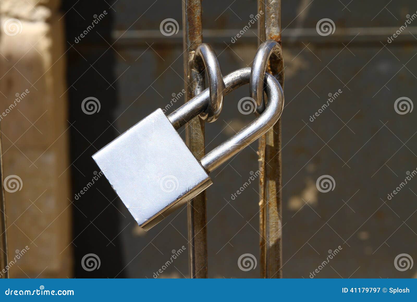 Padlock on gate stock image. Image of secures, safe, clasp - 41179797