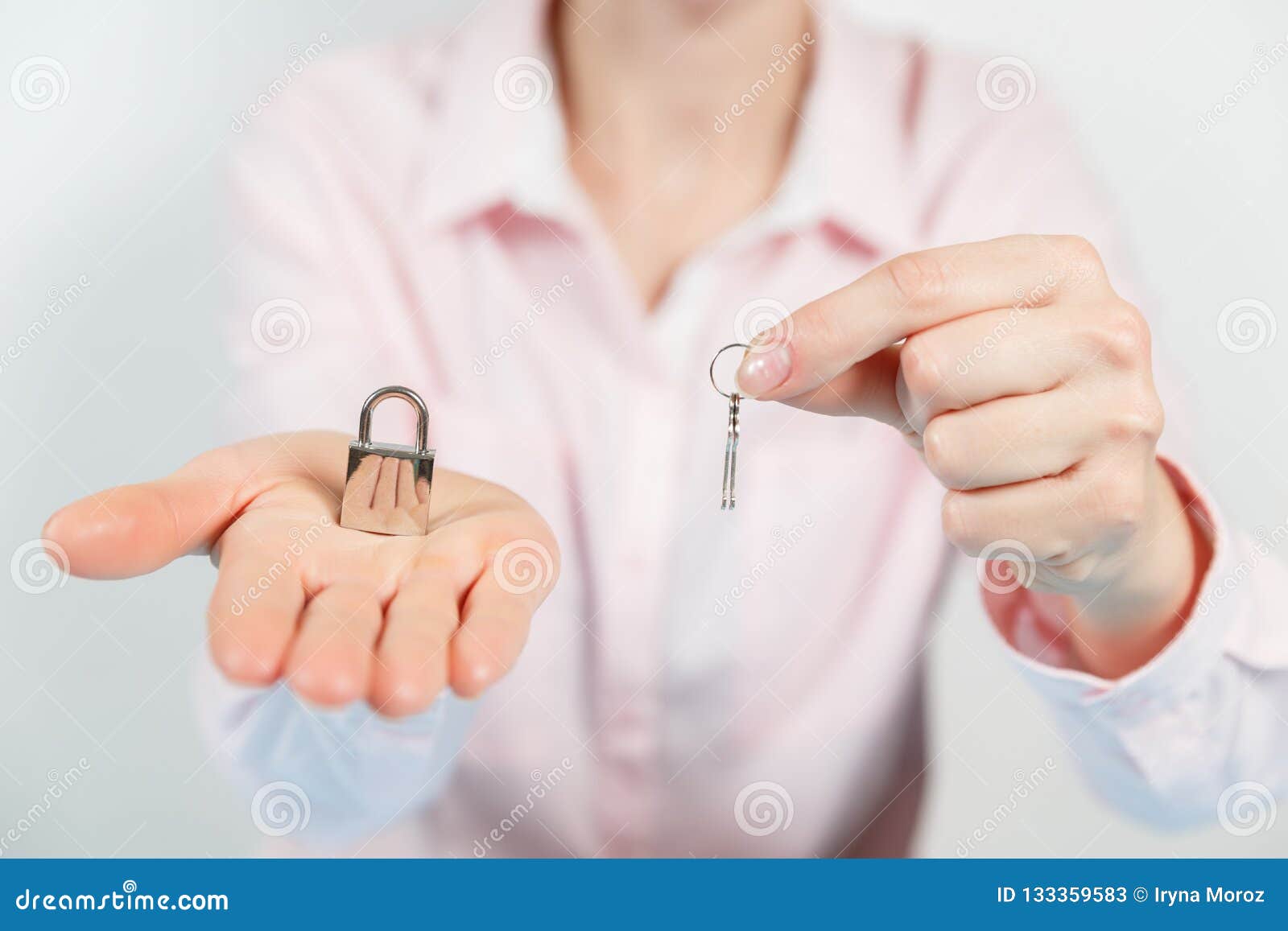 Padlock on the Hand Metal Lock Stock Image - Image of hacking, closed ...