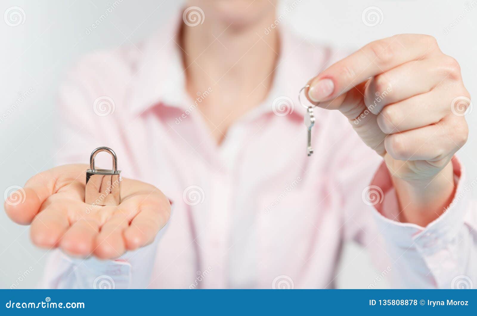 Padlock on the Hand Metal Lock Stock Photo - Image of grasp, black ...