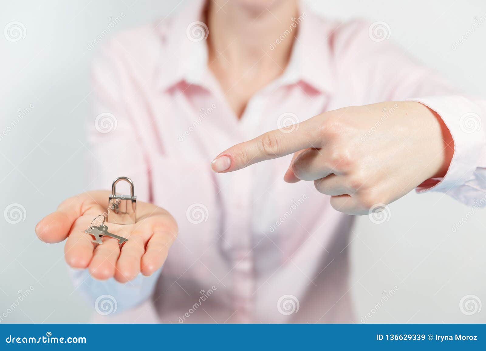 Padlock on the Hand Metal Lock Stock Image - Image of confidential ...
