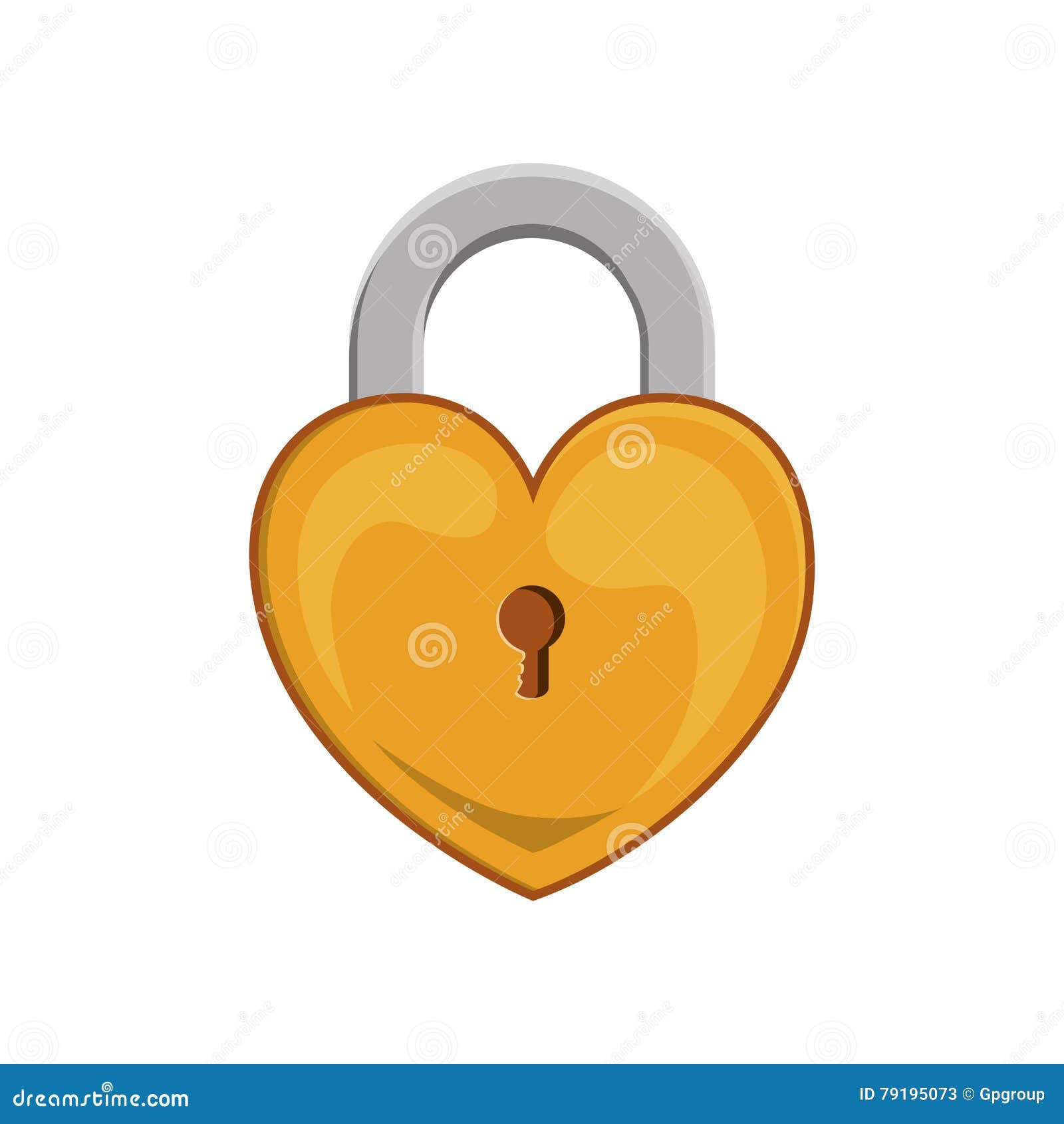 Padlock with heart shape stock vector. Illustration of decoration ...