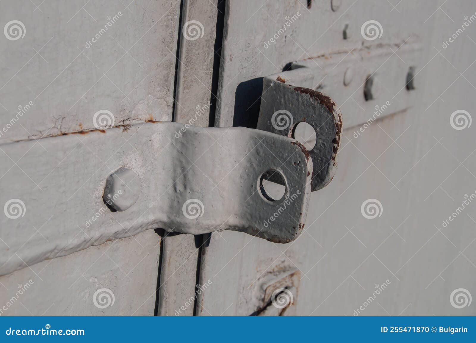 Padlock Hinges for Metal Garage Stock Photo - Image of etched, private ...