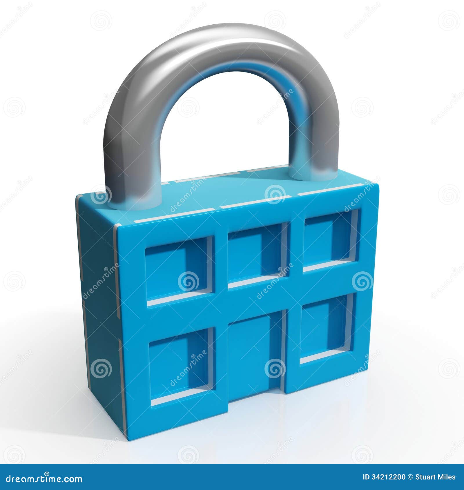 Padlock and House Shows Building Security Stock Illustration ...