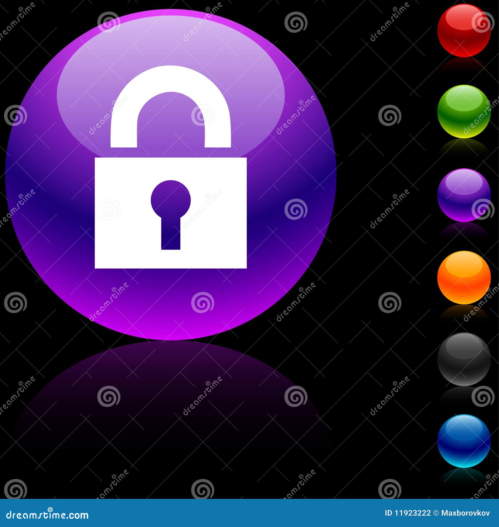 Padlock icon. stock vector. Illustration of icon, violet - 11923222