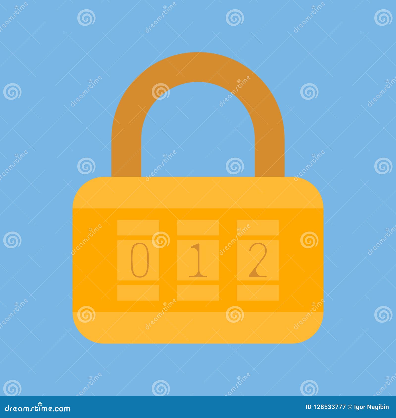Padlock Icon. Code Lock. Badge Lock Stock Illustration - Illustration ...