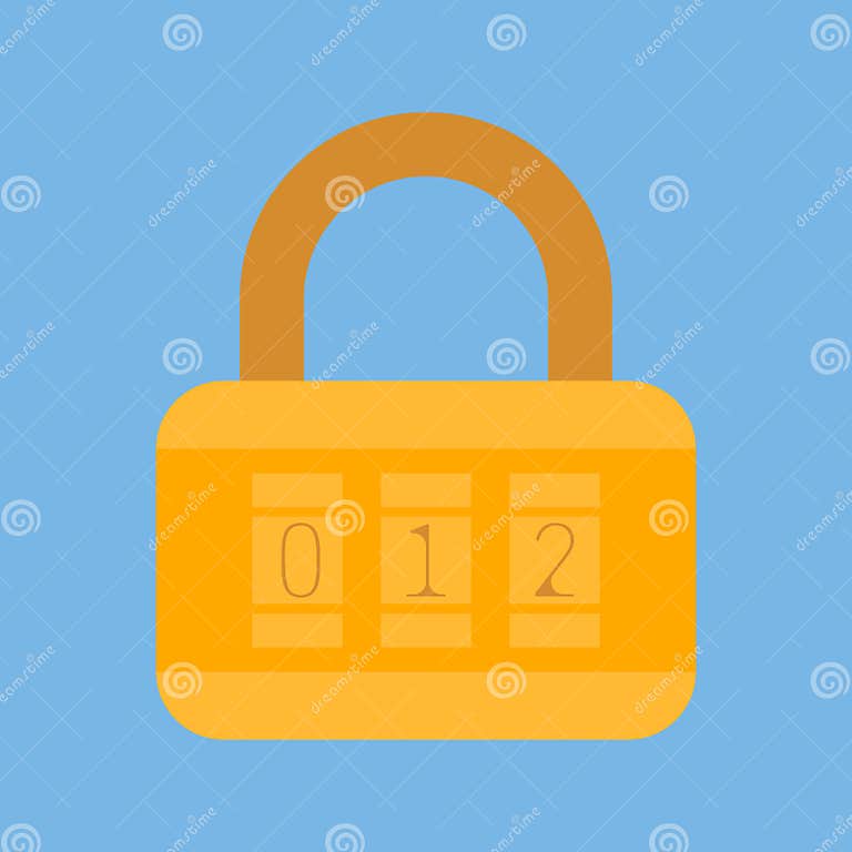 Padlock Icon. Code Lock. Badge Lock Stock Illustration - Illustration ...