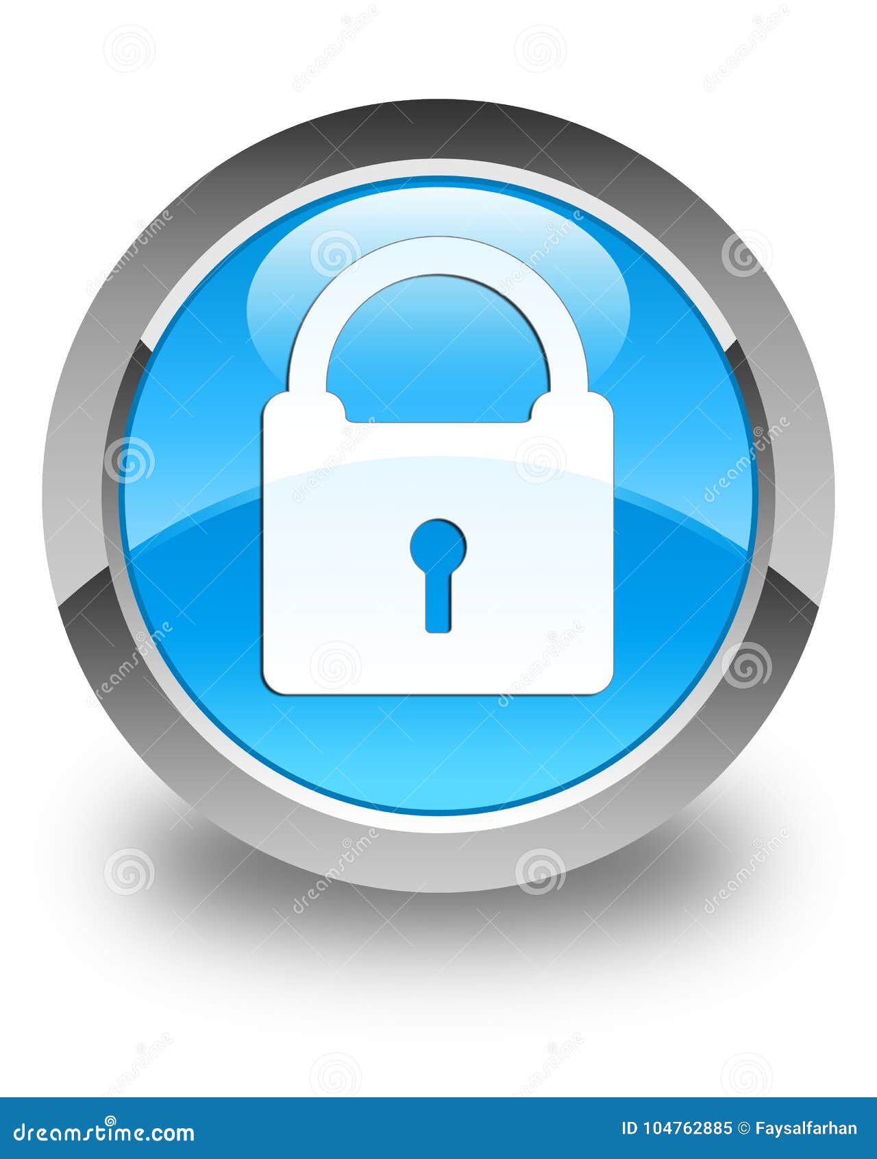 Padlock Icon Glossy Cyan Blue Round Button Stock Illustration ...