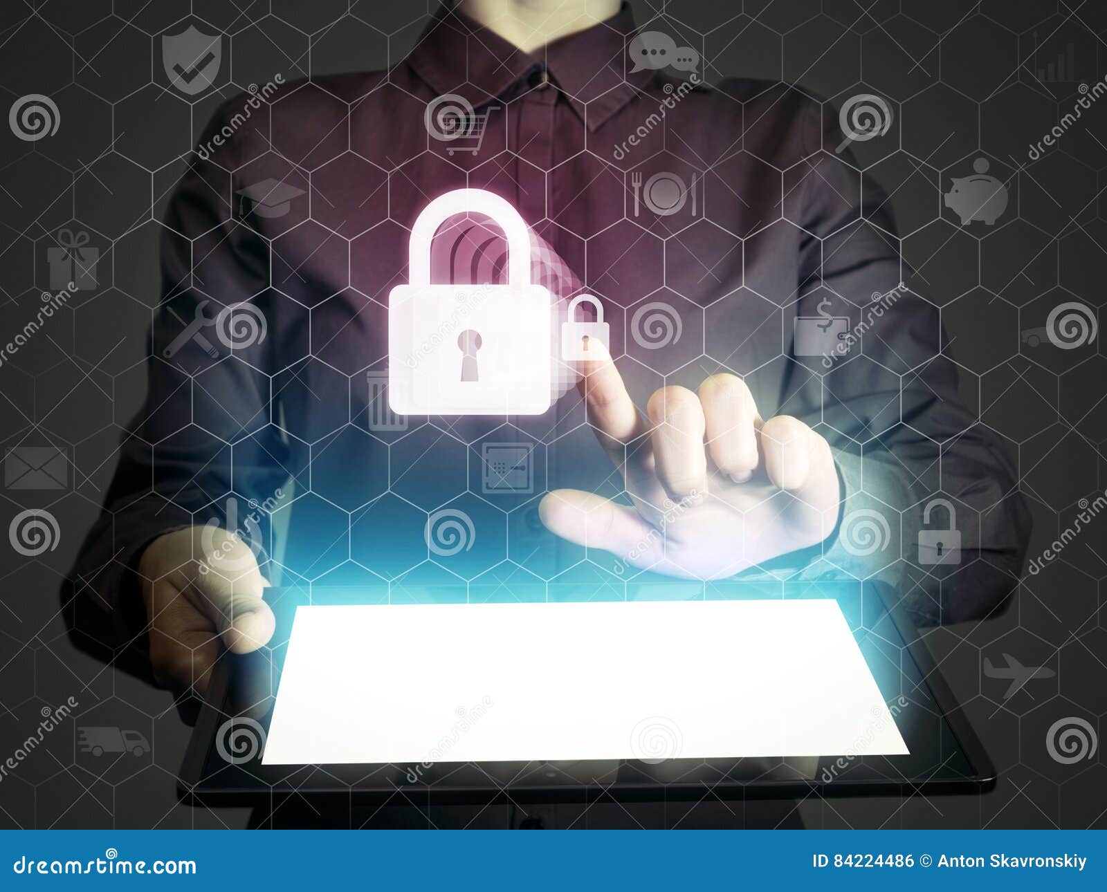 Padlock icon stock illustration. Illustration of internet - 84224486