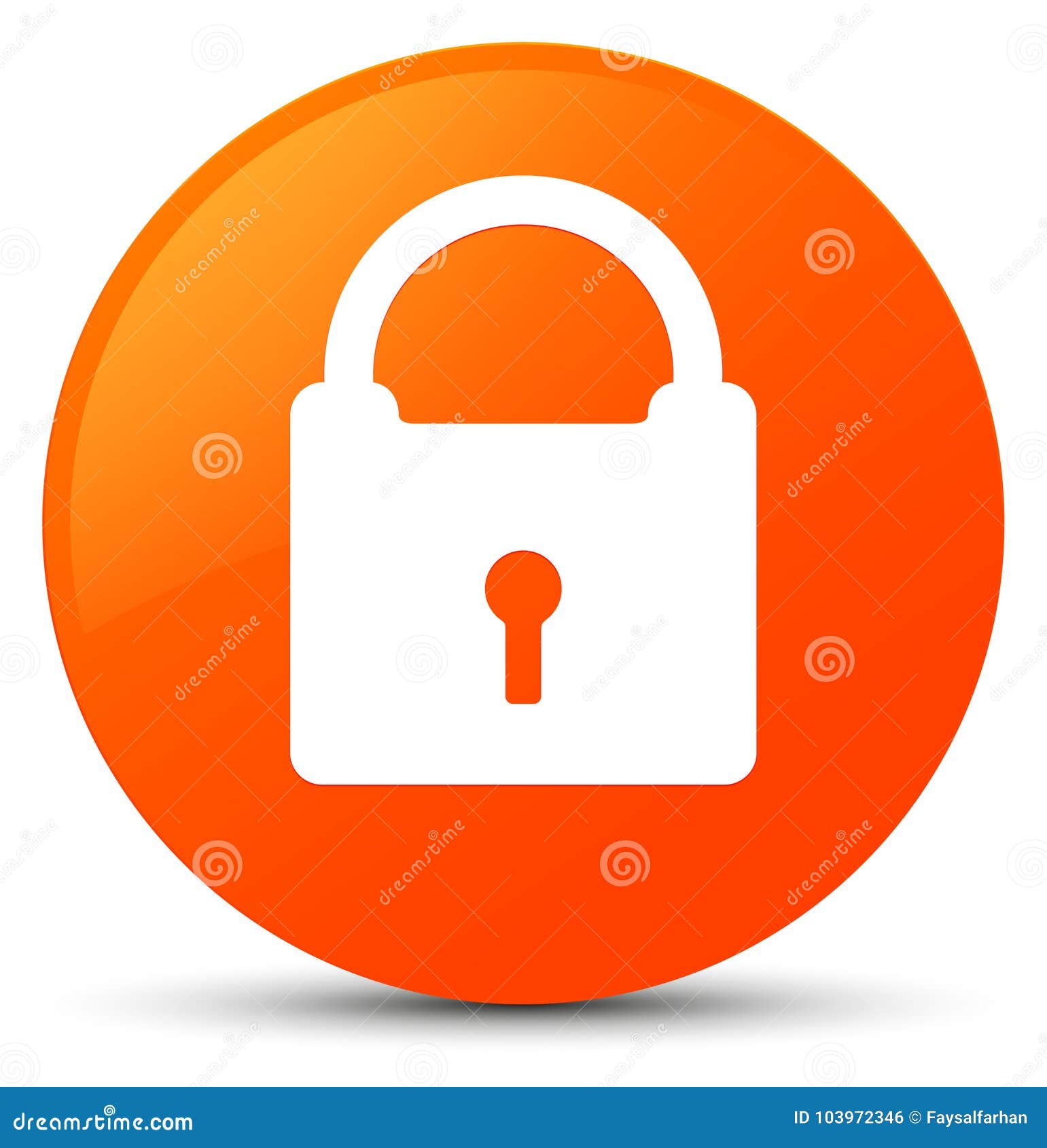 Padlock Icon Orange Round Button Stock Illustration - Illustration of ...