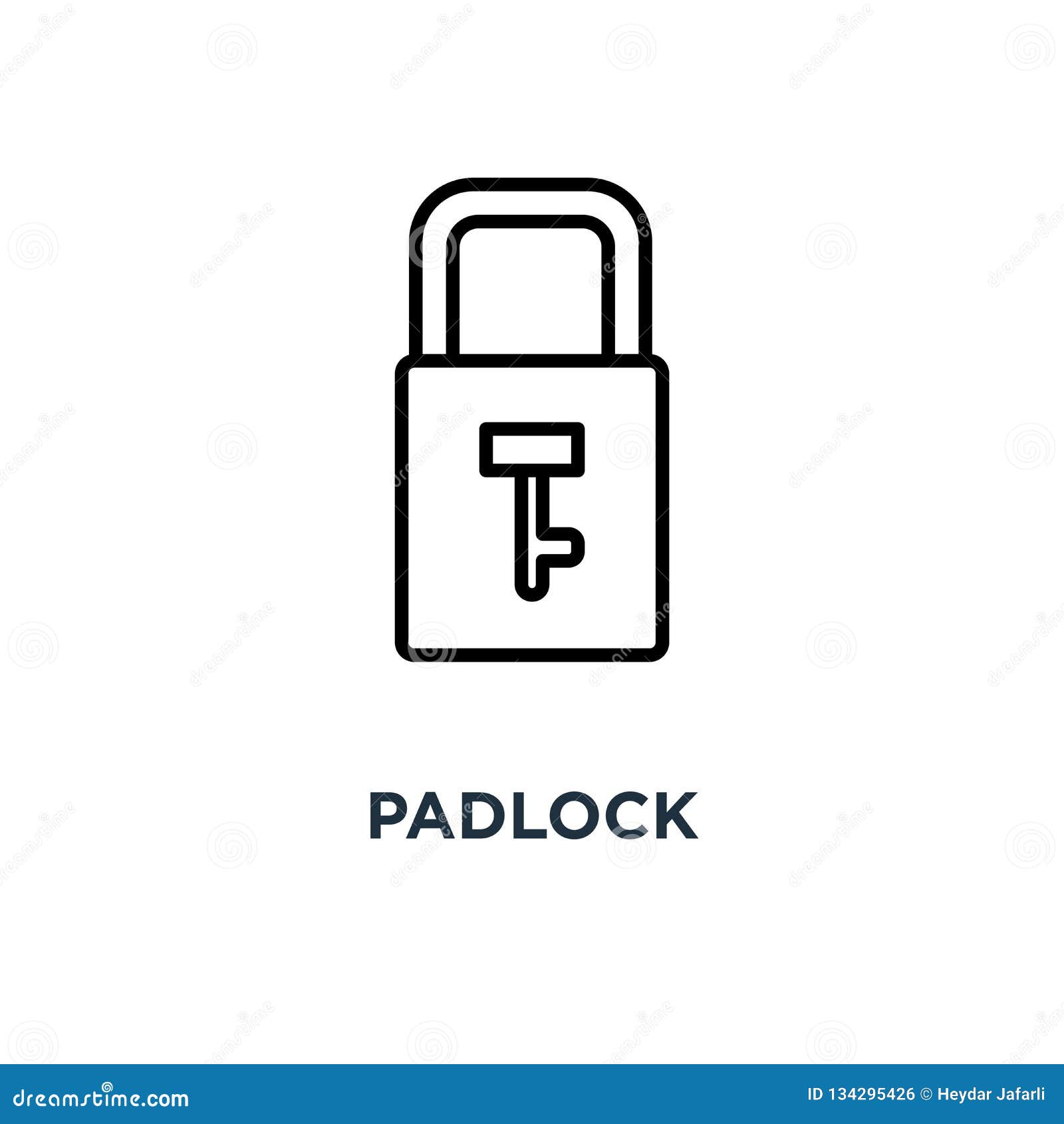 Padlock Icon. Linear Simple Element Illustration Stock Vector ...