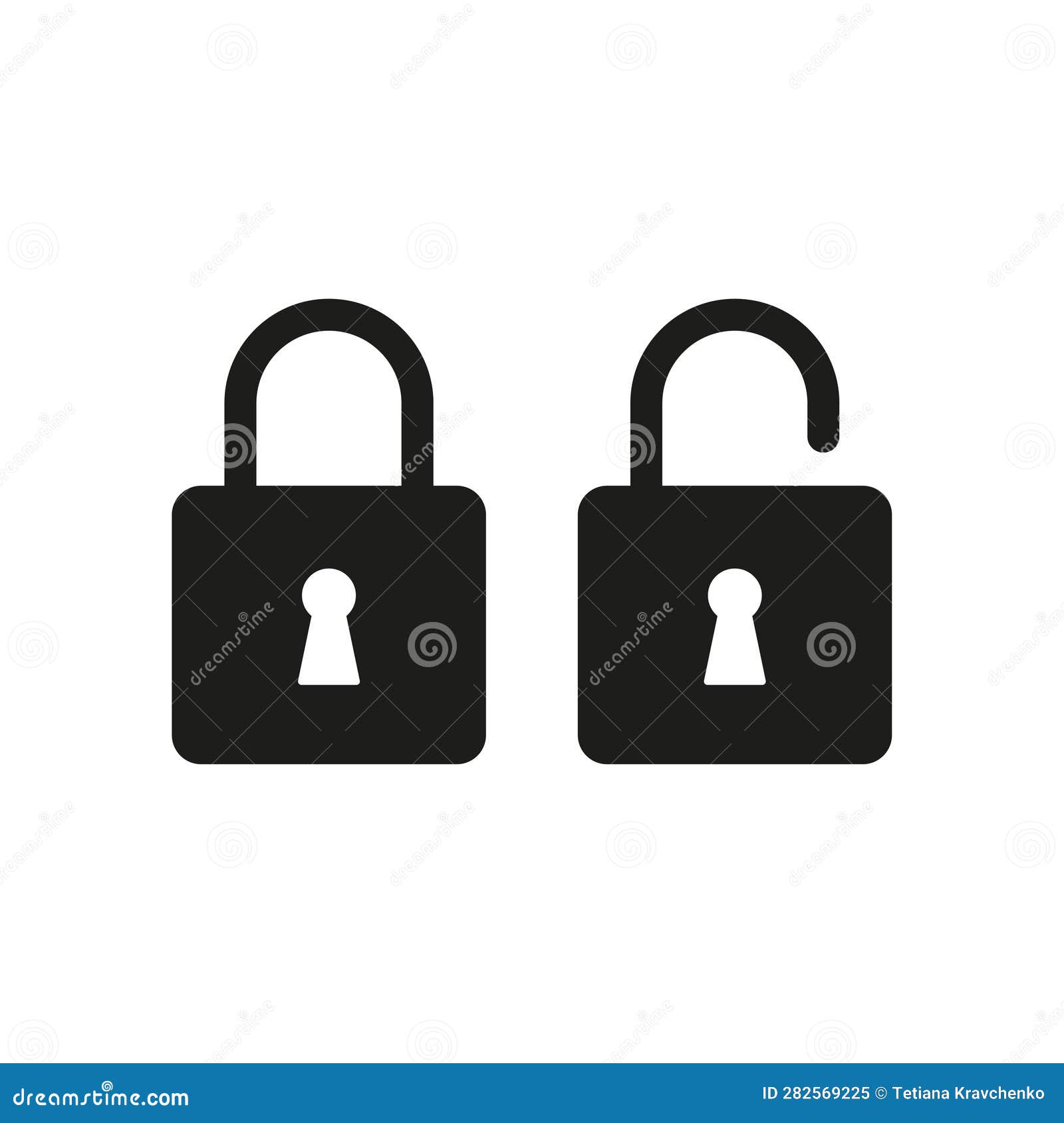 Padlock Icon. Open and Closed Lock. Computer Security. Vector ...