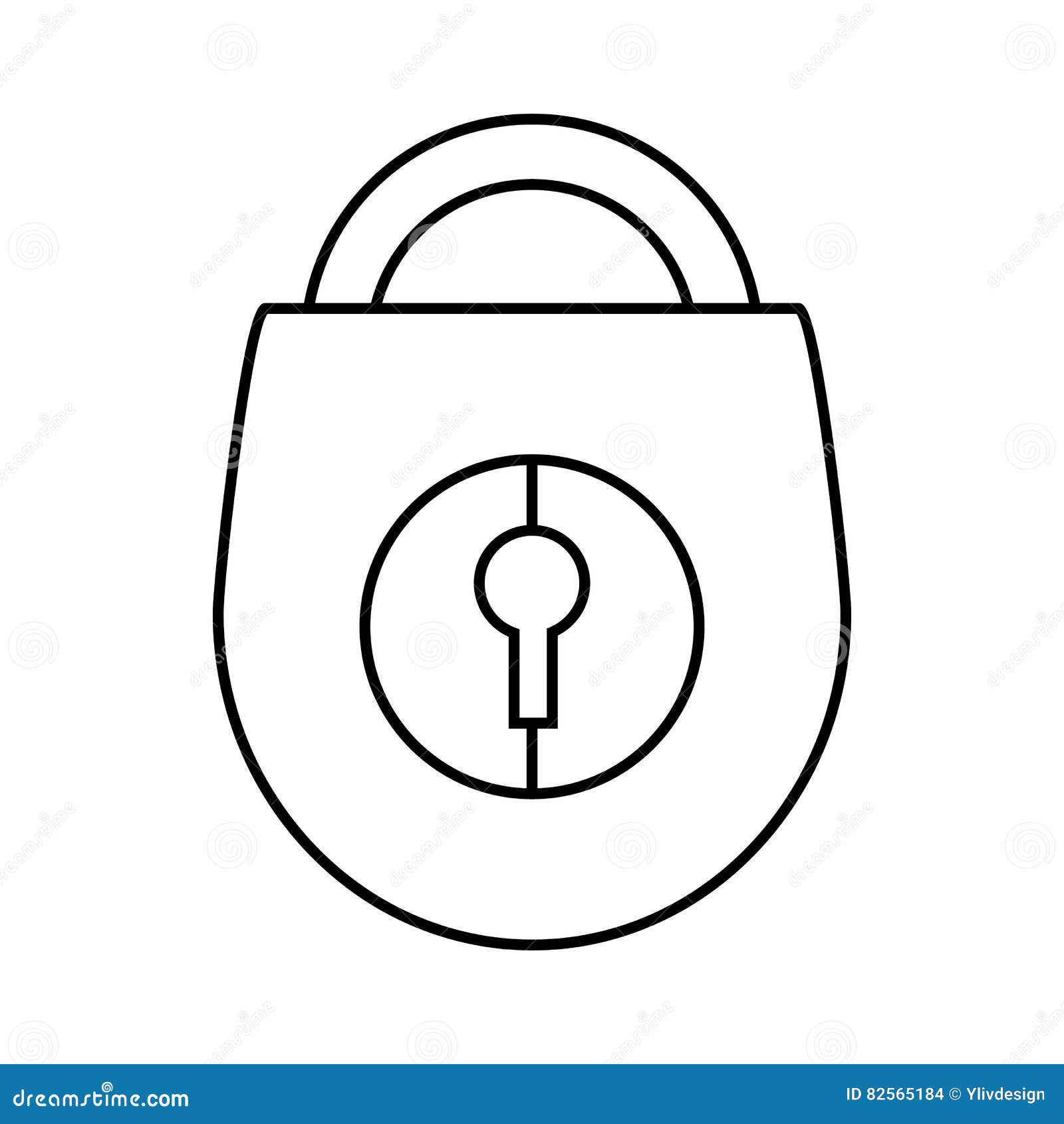 Padlock Icon, Outline Style Stock Vector - Illustration of isolated ...