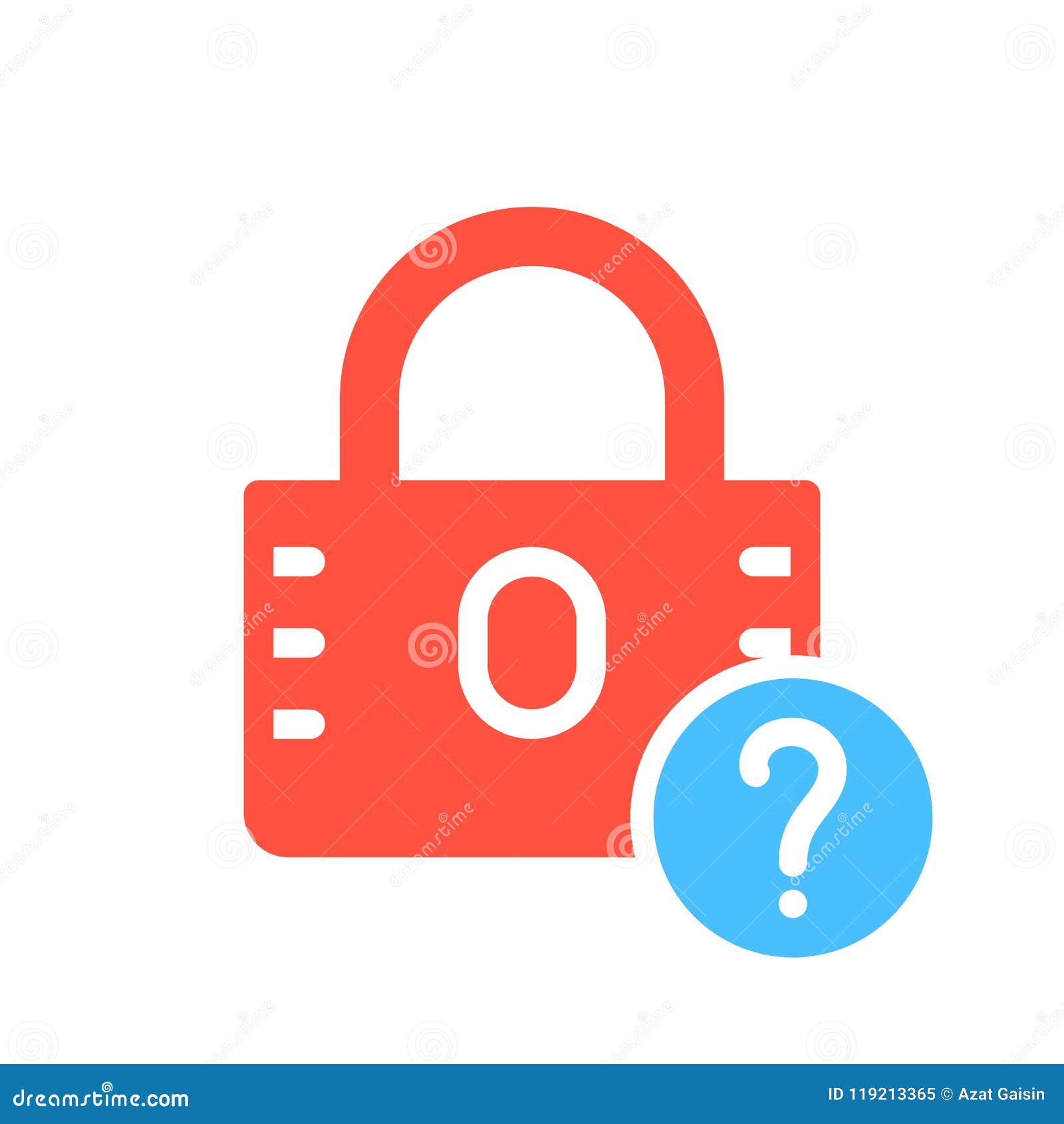 Padlock Icon, Security Icon with Question Mark. Padlock Icon and Help ...