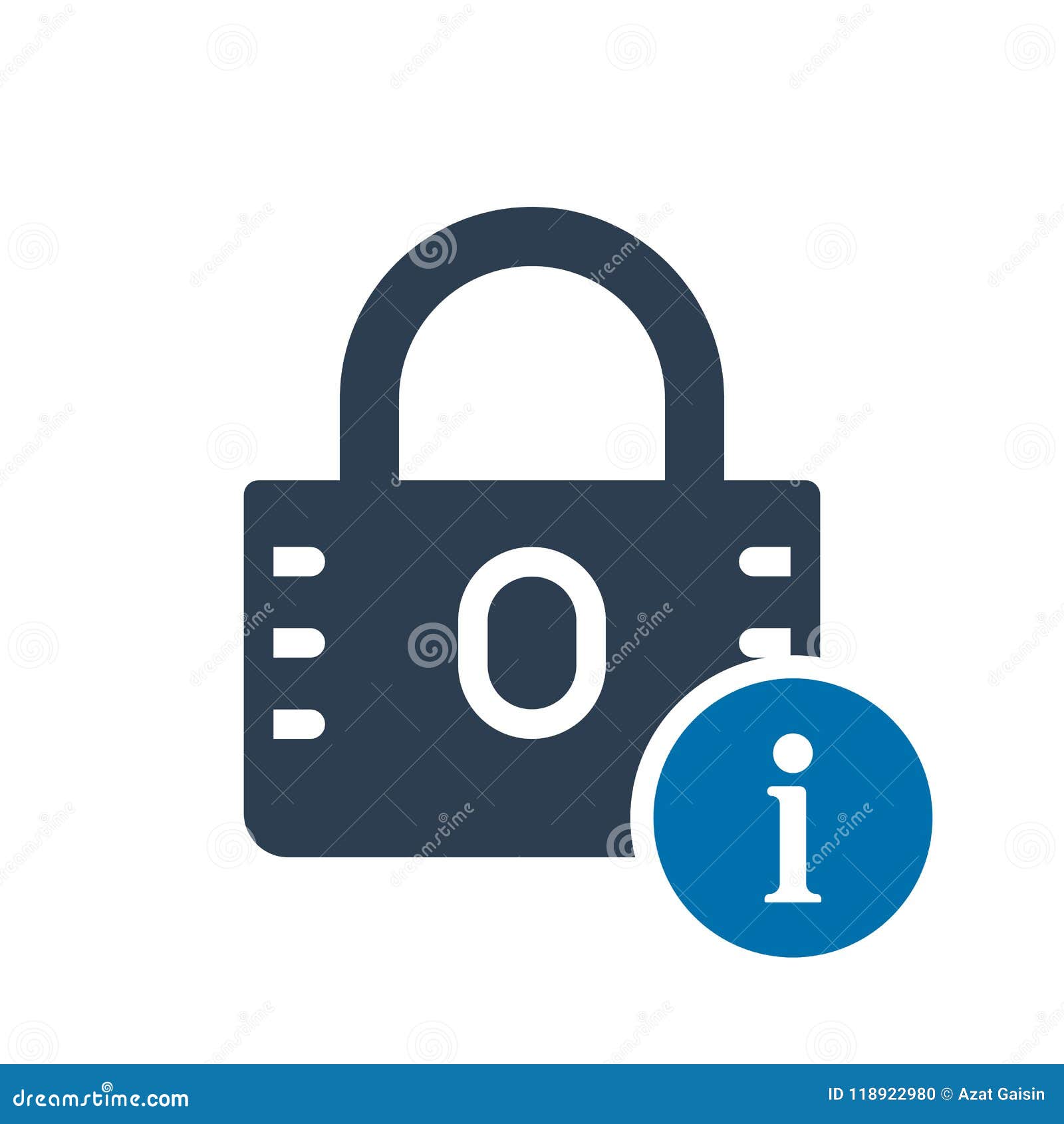 Padlock Icon, Security Icon with Information Sign. Padlock Icon and ...