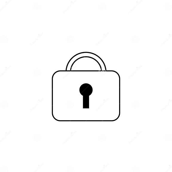 Padlock Icon in Simple Black and White, Representing Security, Privacy ...