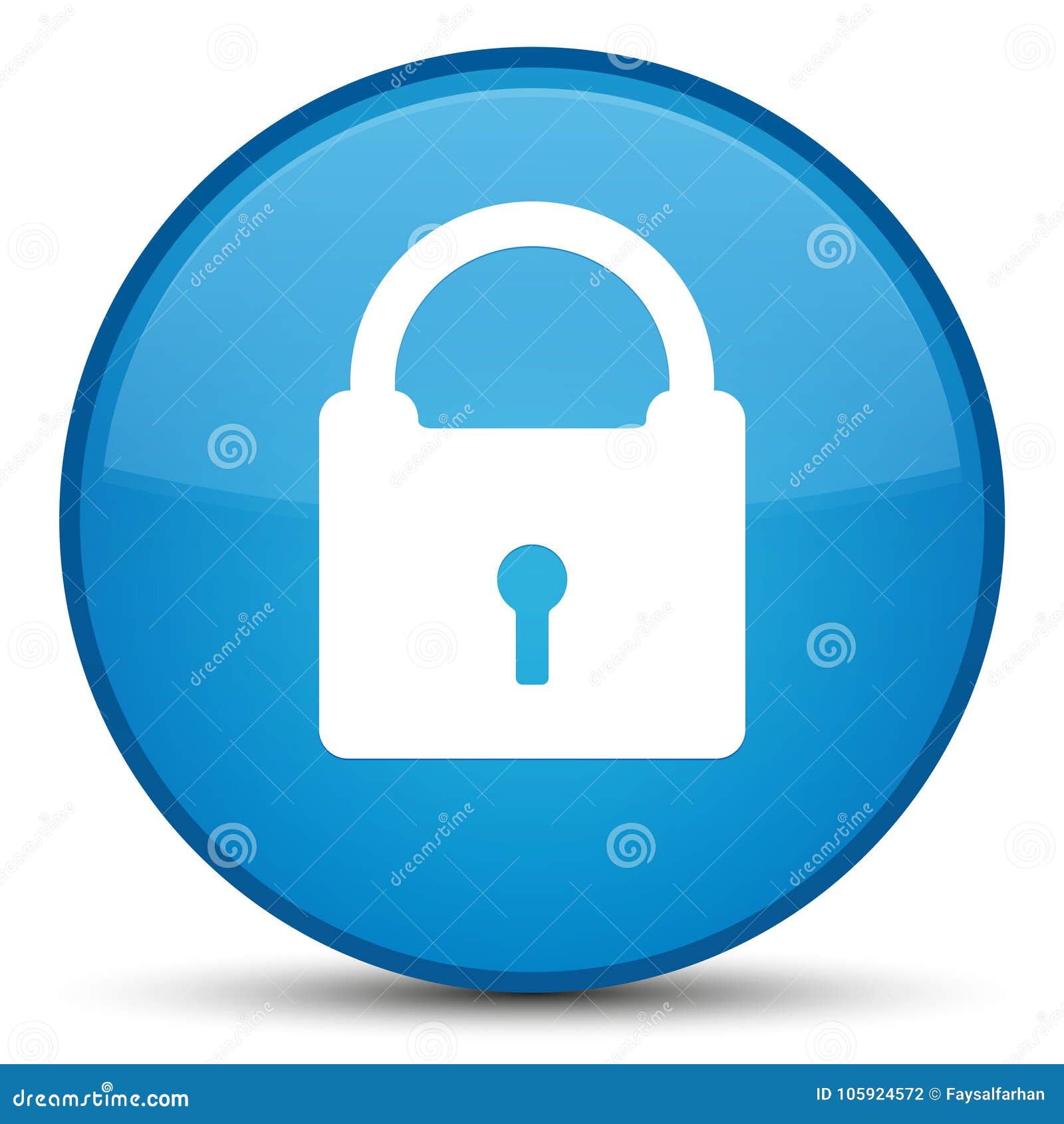 Padlock Icon Special Cyan Blue Round Button Stock Illustration ...