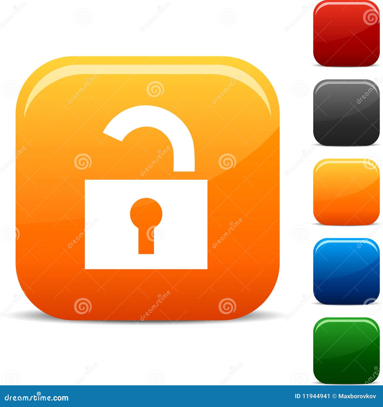 Padlock icons. stock vector. Illustration of orange, internet - 11944941