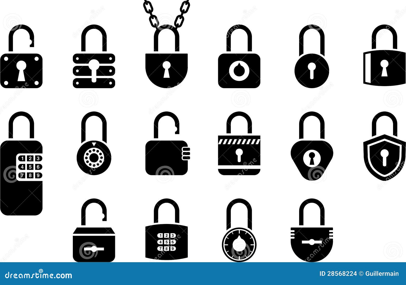 Padlock icons stock vector. Illustration of equipment - 28568224