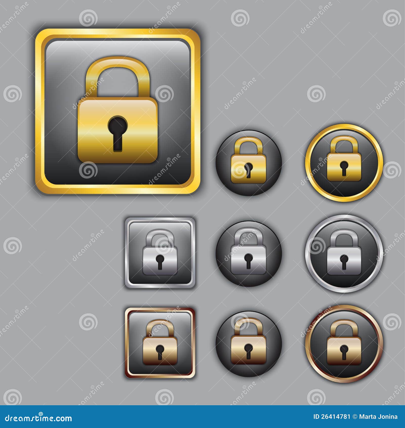 Padlock Icons in Different Color Stock Vector - Illustration of large ...