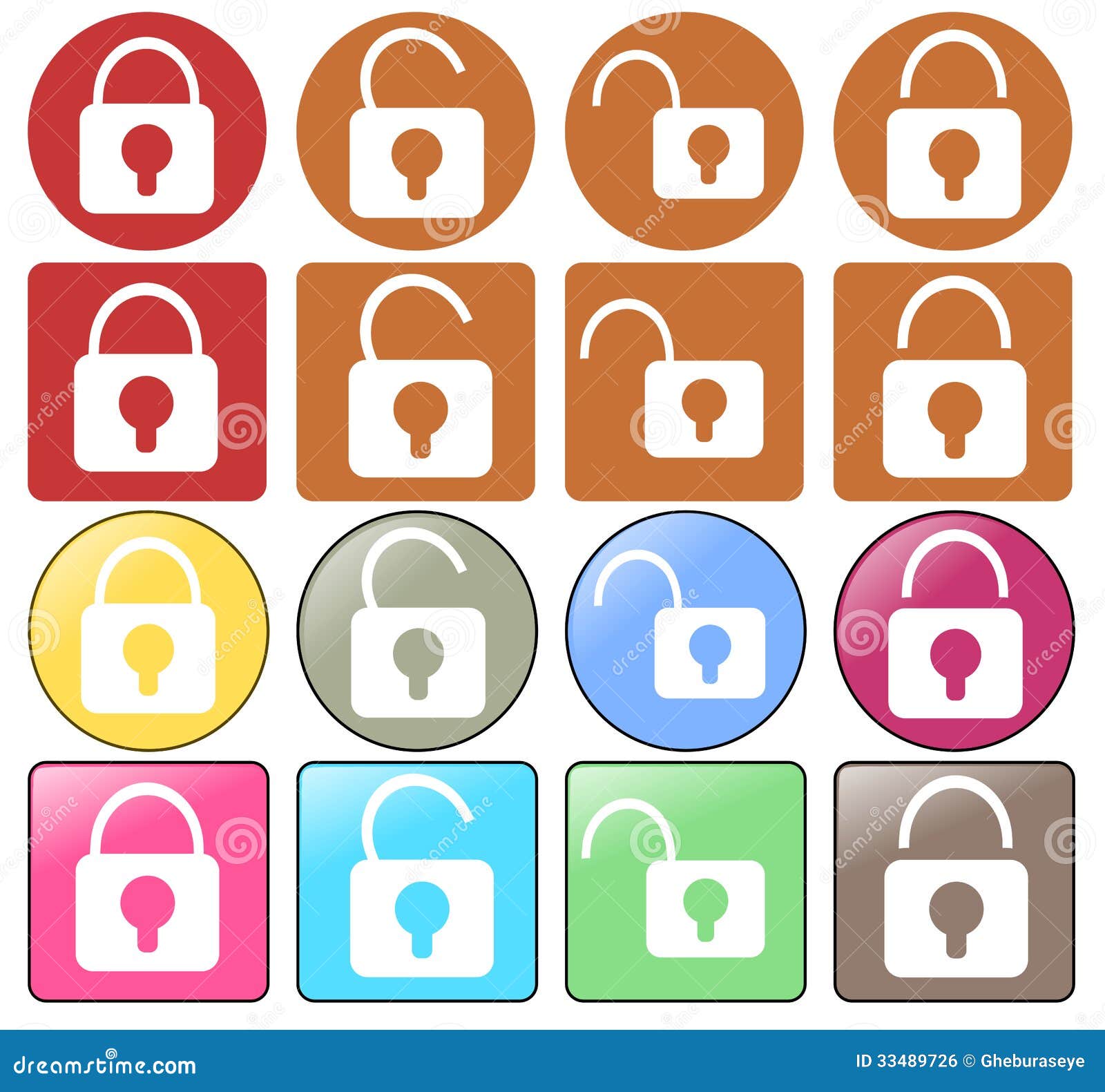 Padlock icons stock illustration. Illustration of metal - 33489726