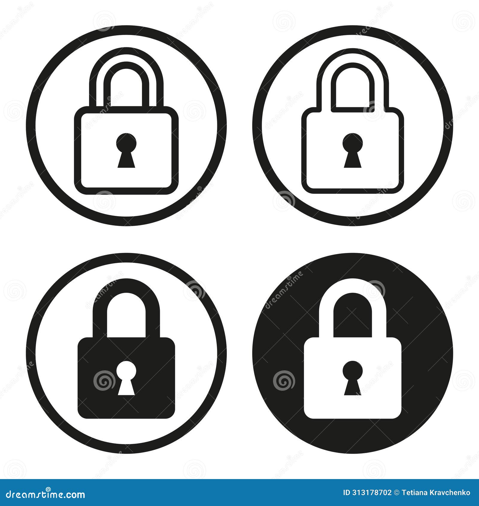 Padlock Icons Set. Security and Protection Symbols. Vector Illustration ...