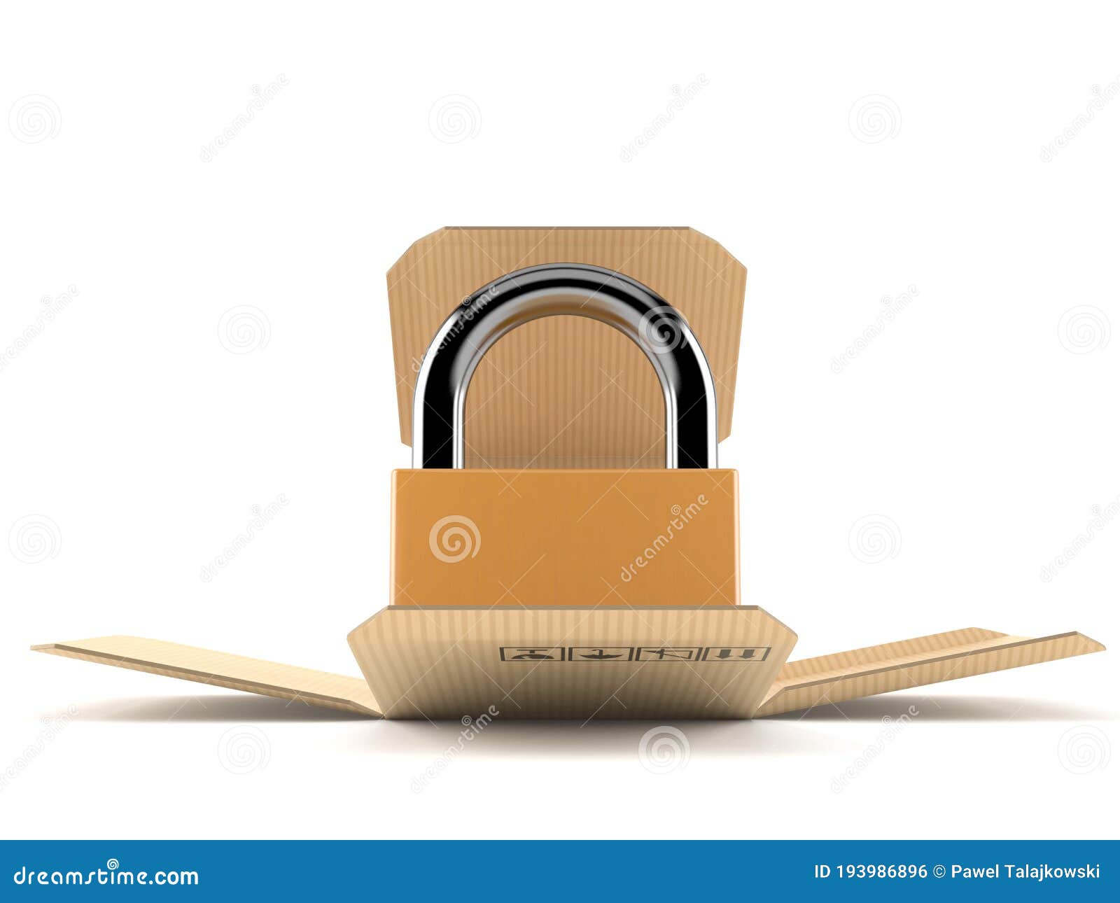 Padlock inside package stock illustration. Illustration of blade ...