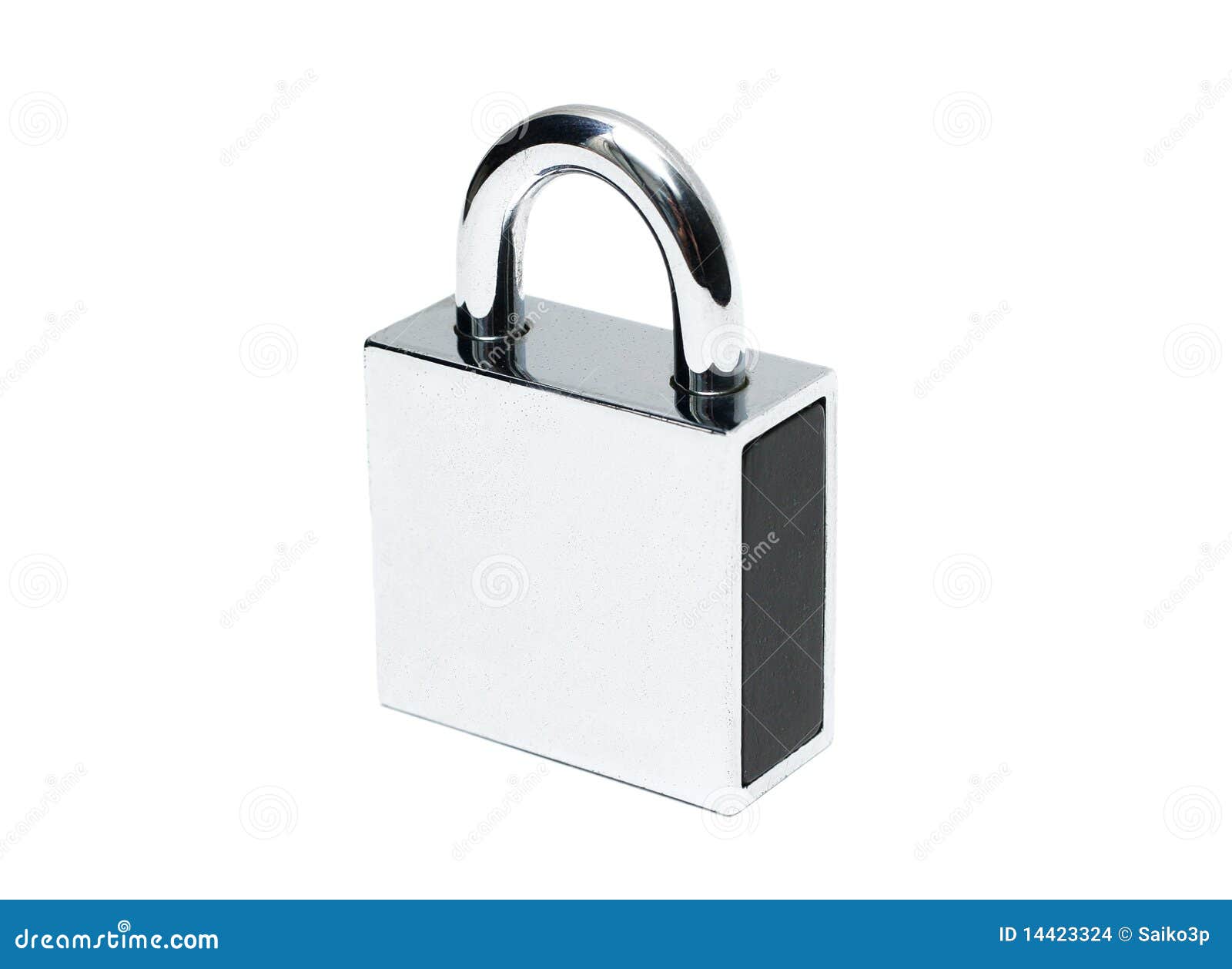 Padlock isolated stock photo. Image of shiny, chrome - 14423324