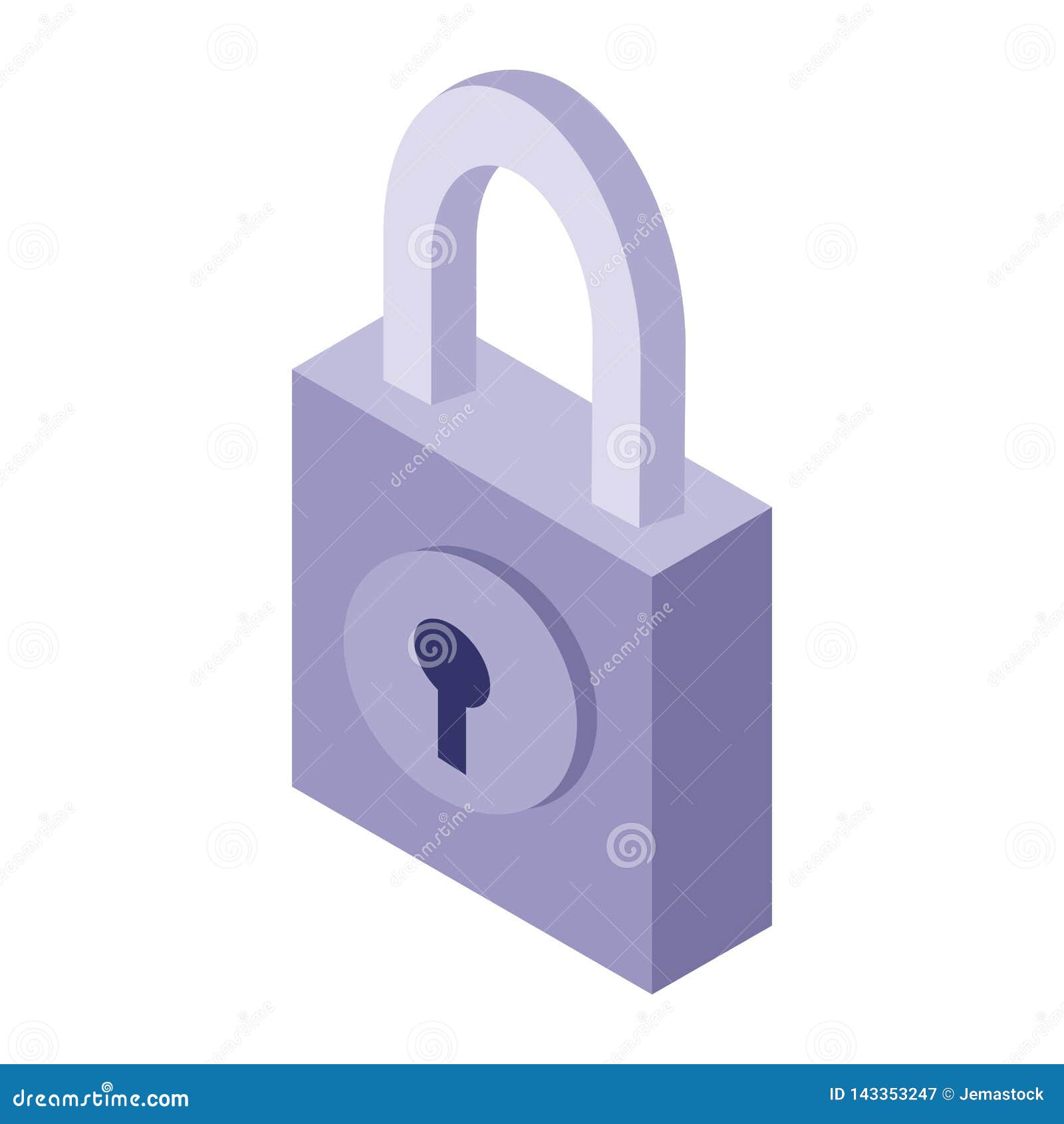 Padlock isometric symbol stock vector. Illustration of padlock - 143353247