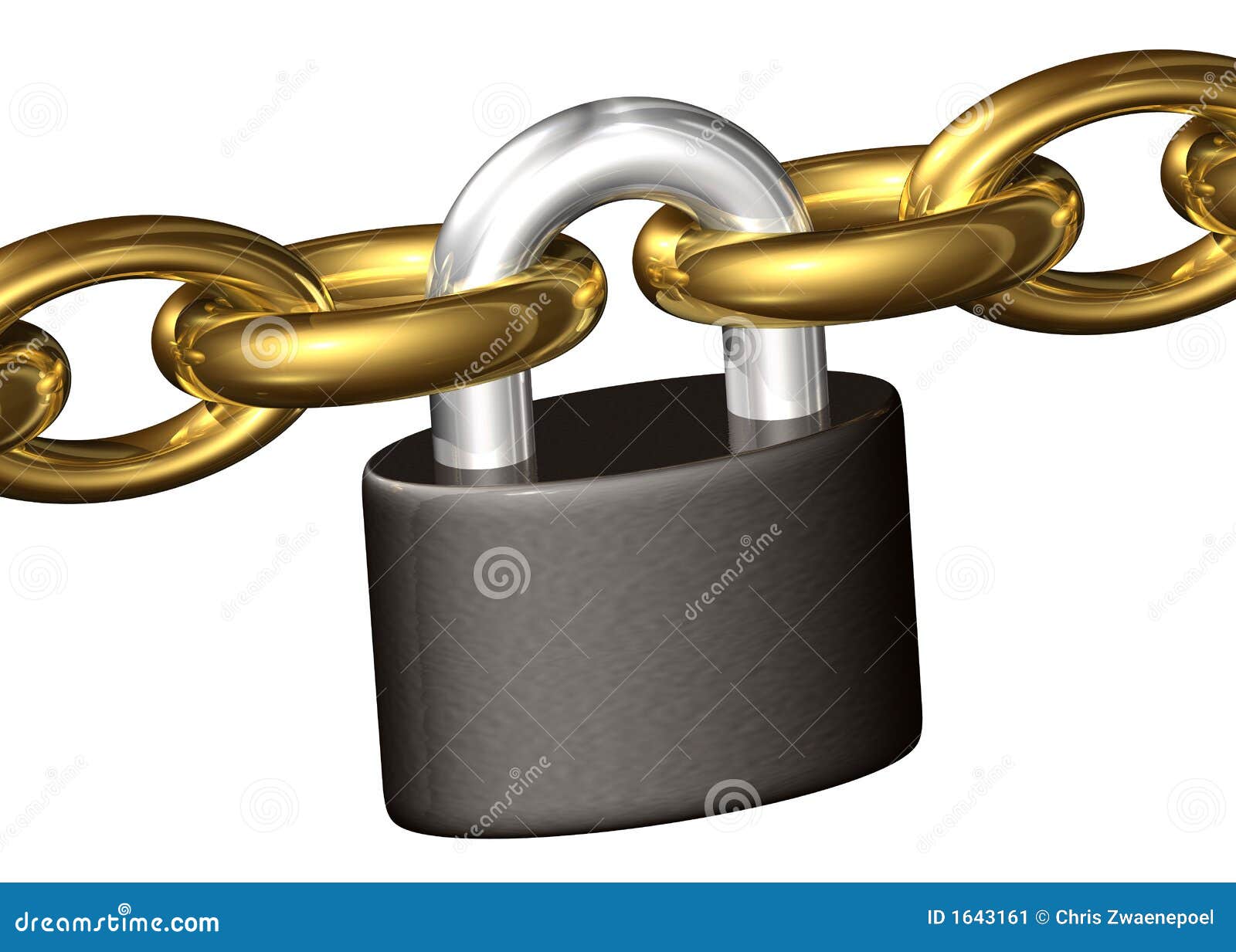 Padlock Keeping Chains Toghether Stock Illustration - Illustration of ...