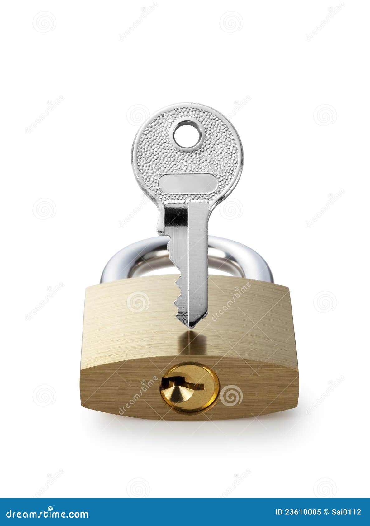 Padlock with key stock image. Image of password, guard - 23610005
