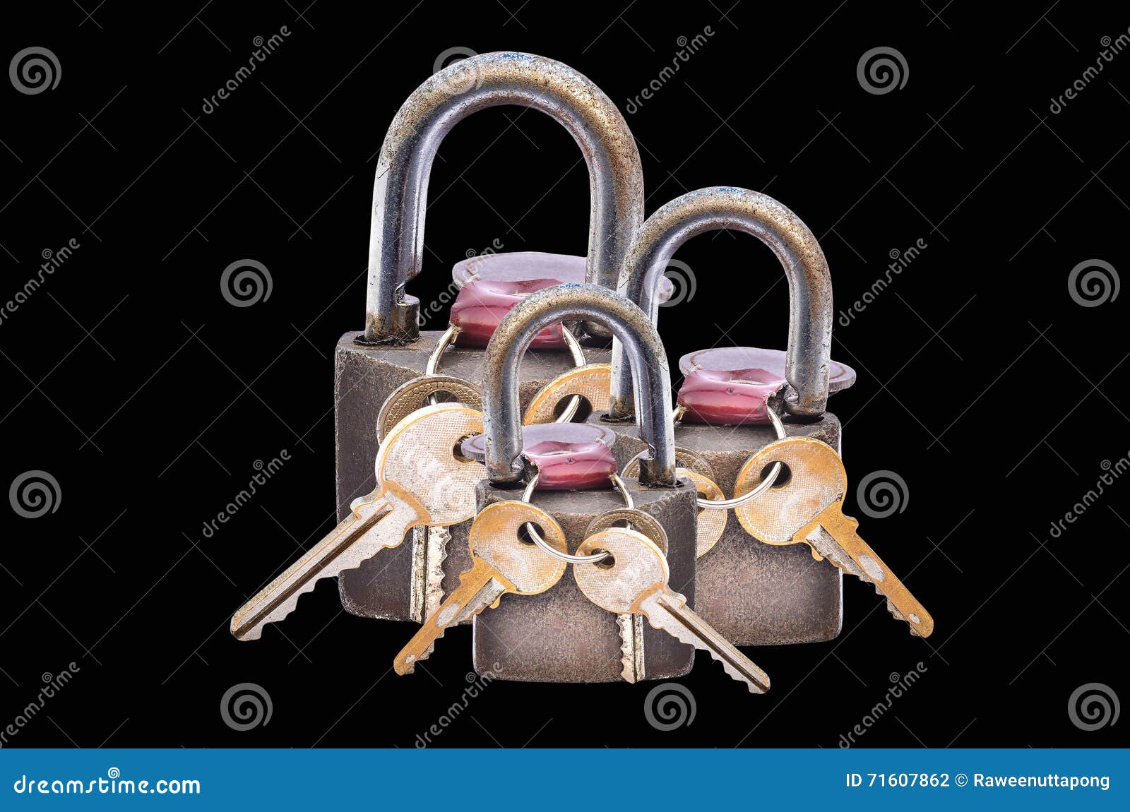 Padlock with key stock photo. Image of group, padlock - 71607862