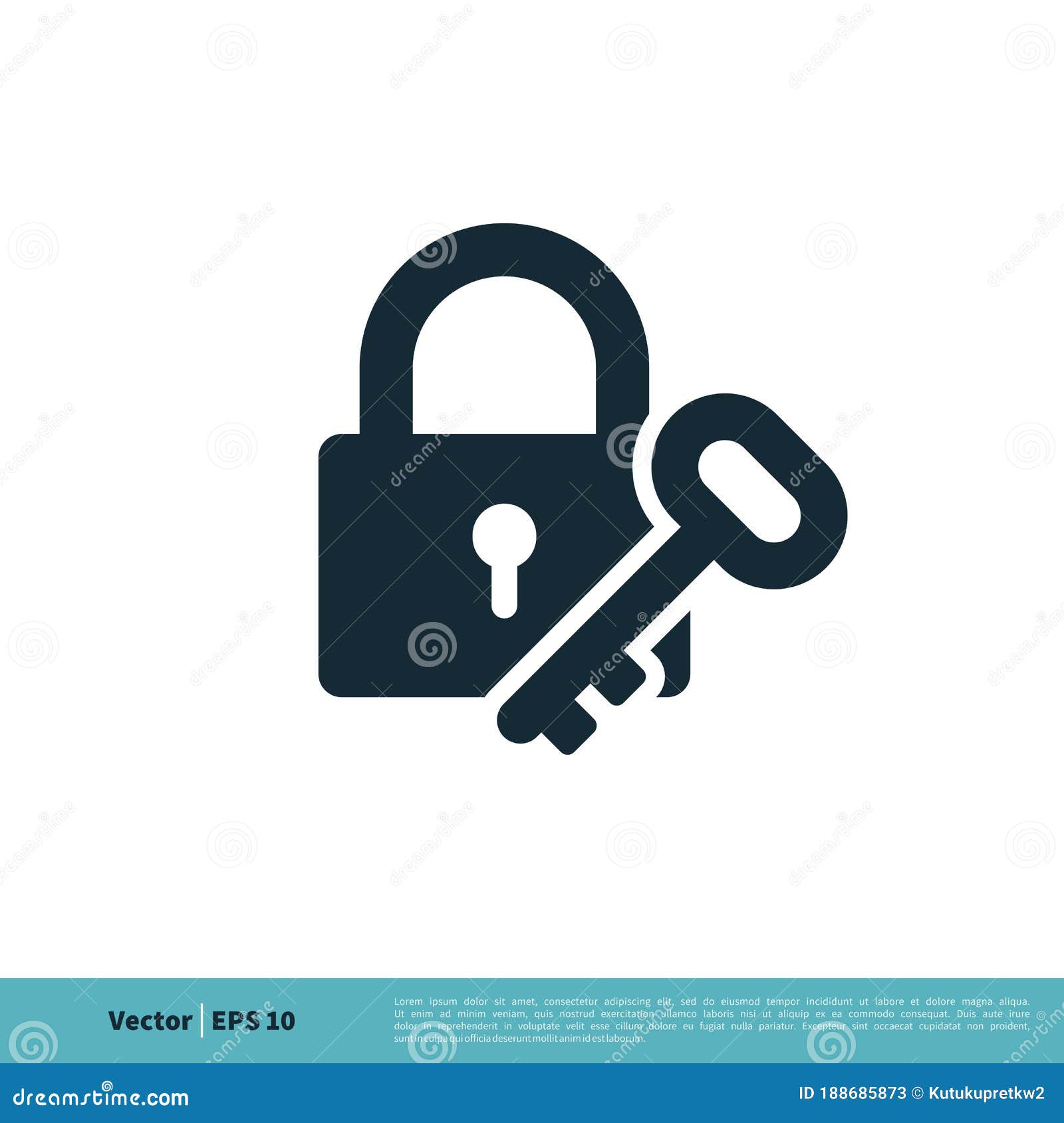 Padlock and Key Icon Vector Logo Template Illustration Design. Vector ...