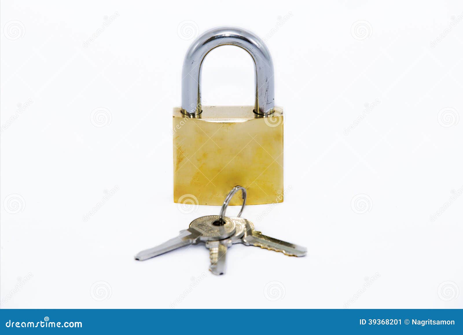 Padlock with Key Isolated on White. Stock Image - Image of combination ...