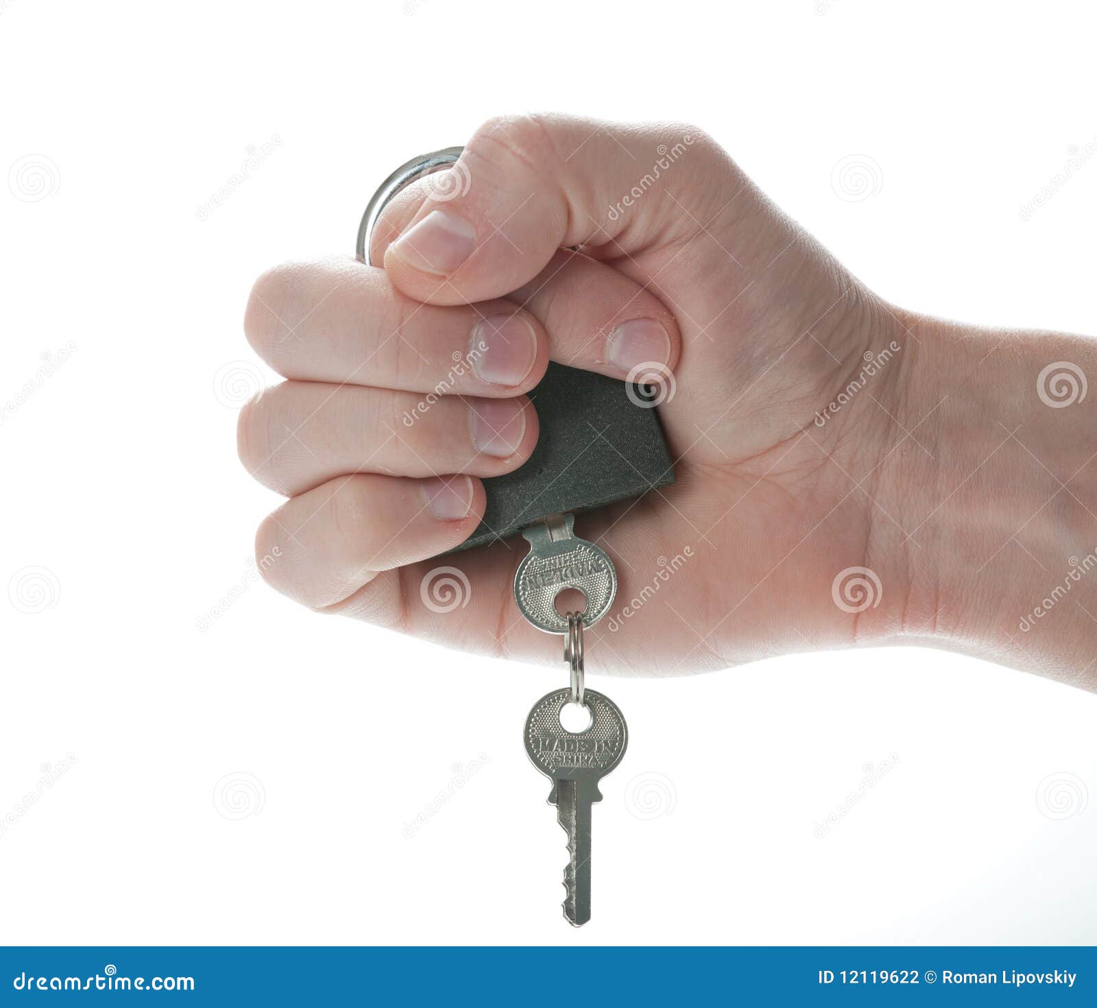 PadLock and Key on Man Hand Stock Photo - Image of close, abstract ...