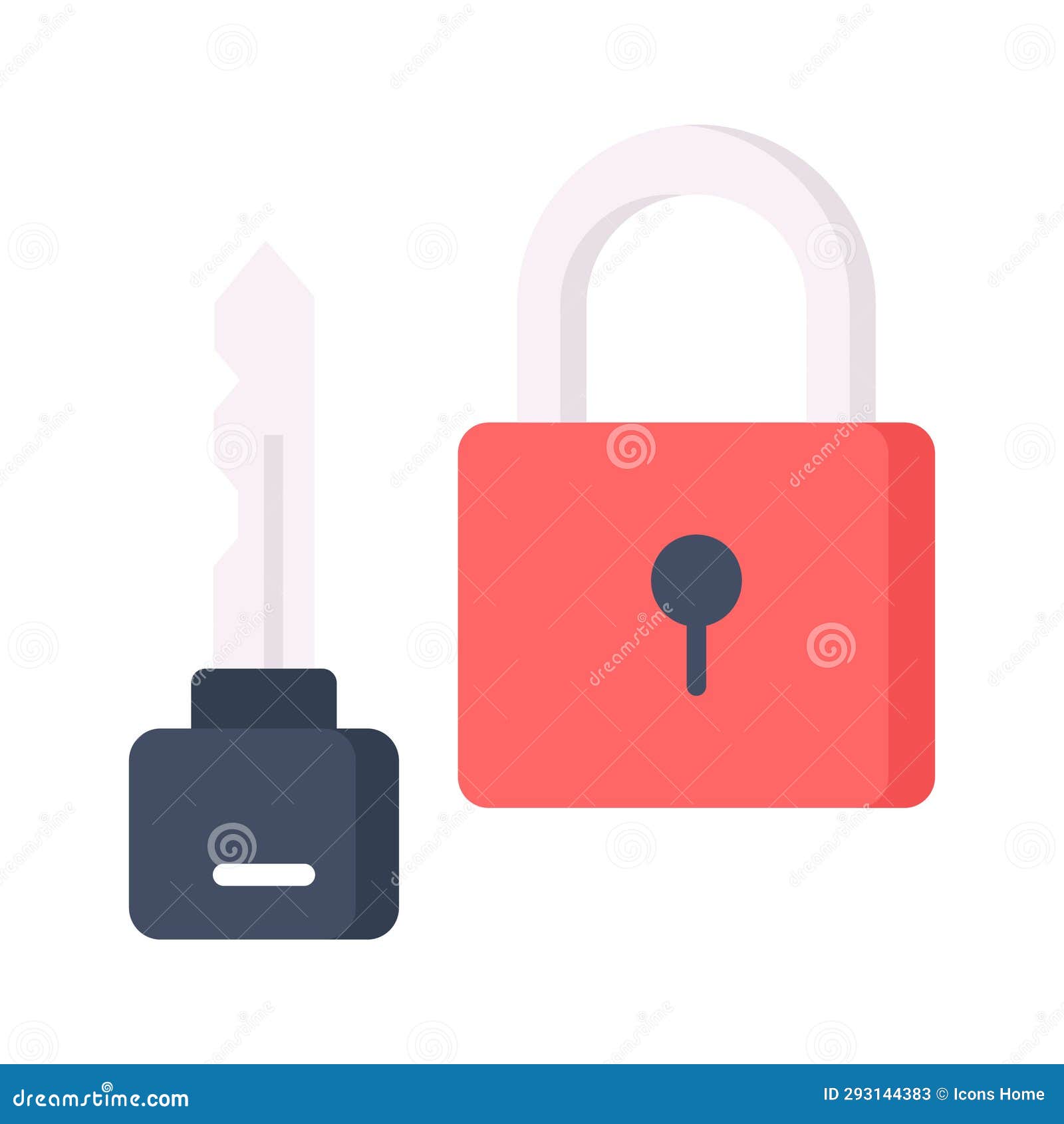 Padlock with Key Showing Concept Icon of Private Key Stock Vector ...