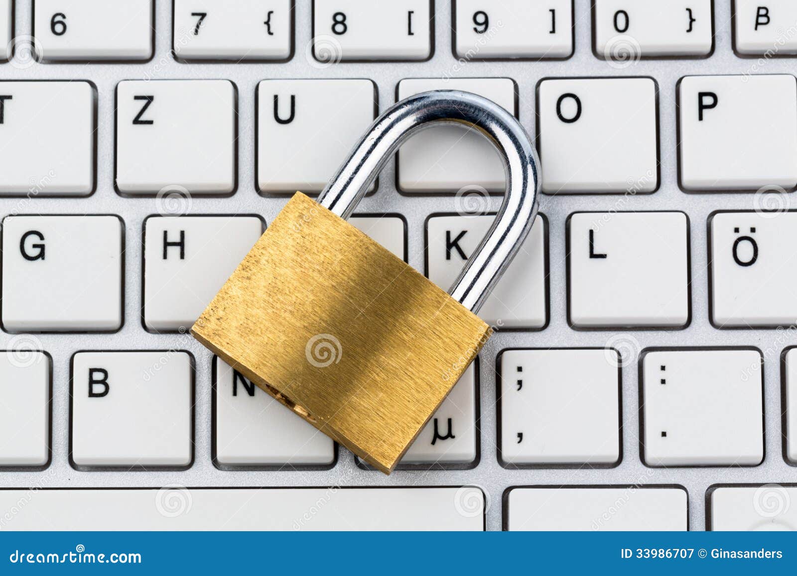 Padlock on keyboard stock image. Image of download, crime - 33986707