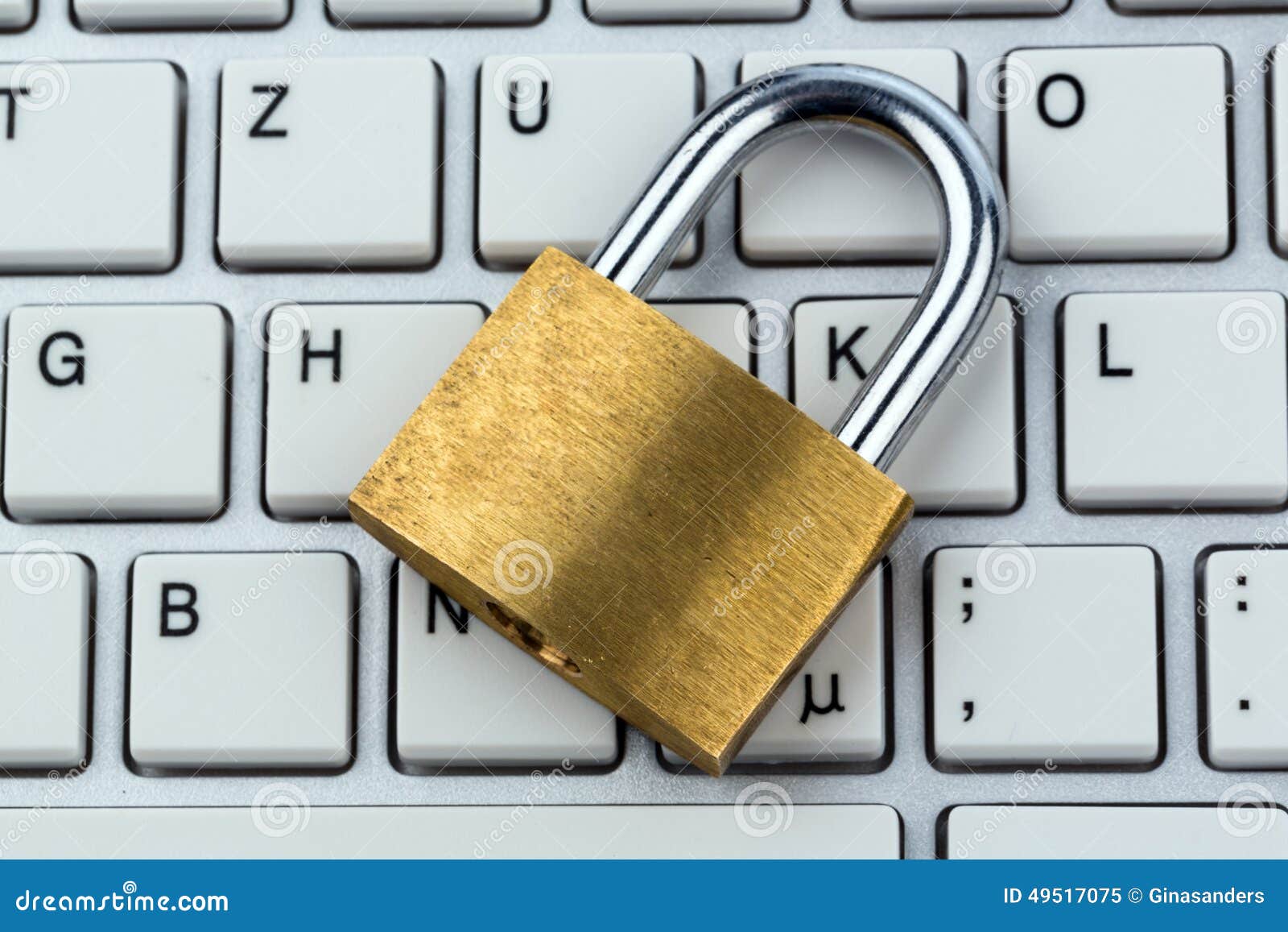 Padlock on keyboard stock image. Image of identity, rope - 49517075