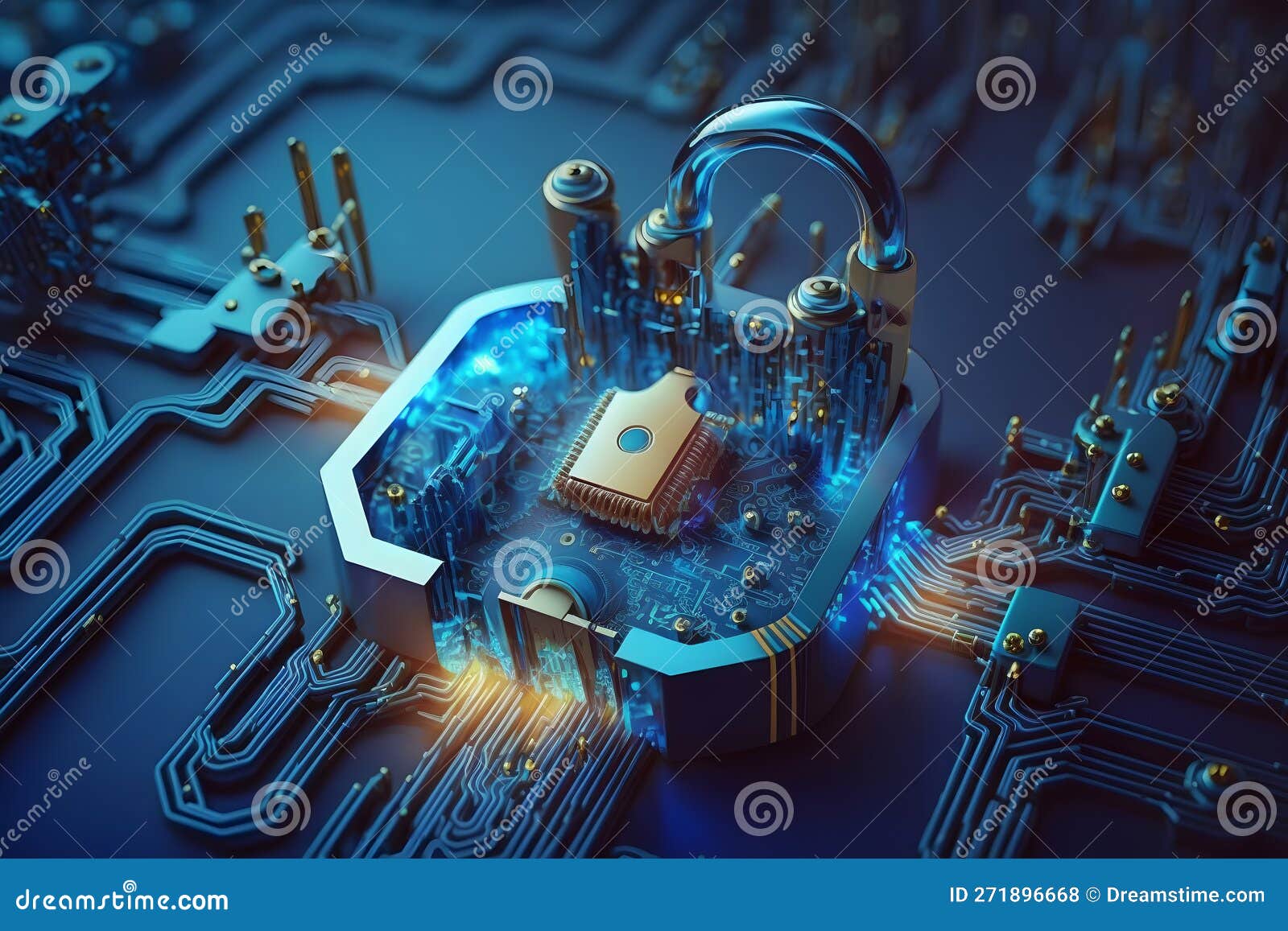 Padlock with Keyhole Icon in Personal Data Security Illustrates Cyber ...