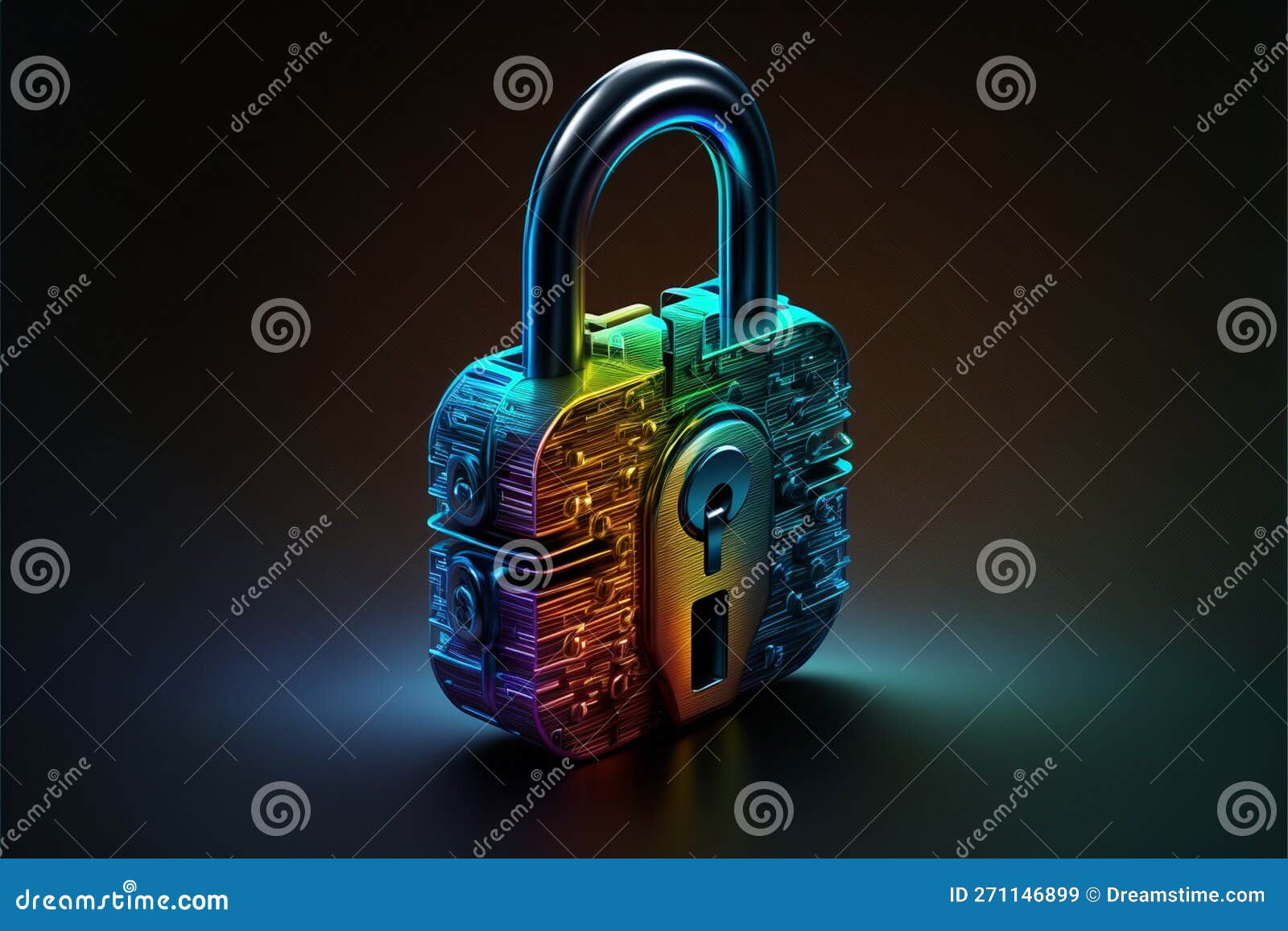 Padlock with Keyhole Icon in Personal Data Security Represents Cyber ...