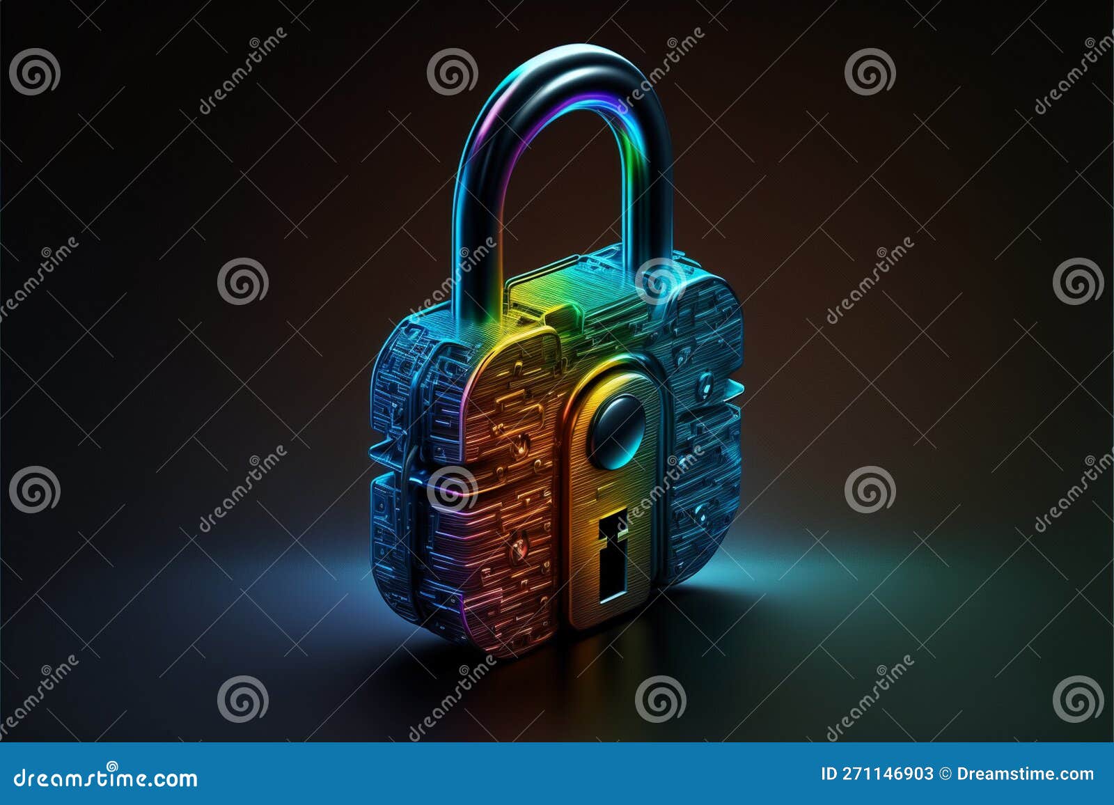 Padlock with Keyhole Icon in Personal Data Security Represents Cyber ...
